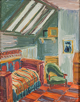 BIRGER SIMONSSON, olja på pannå, signerad, daterad 1927 á tergo ...