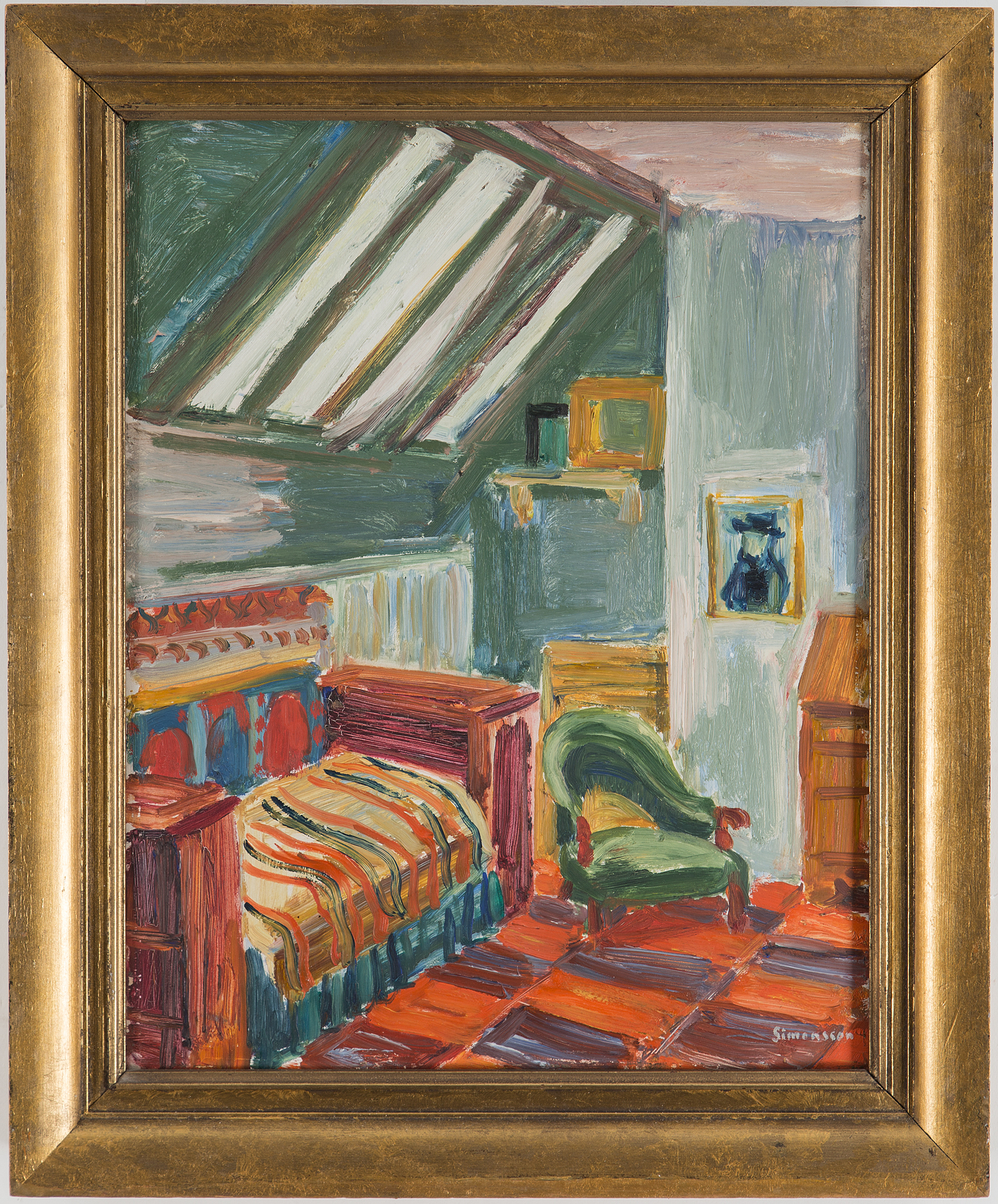 BIRGER SIMONSSON, oil on panel, signed, dated 1927 on verso. - Bukowskis