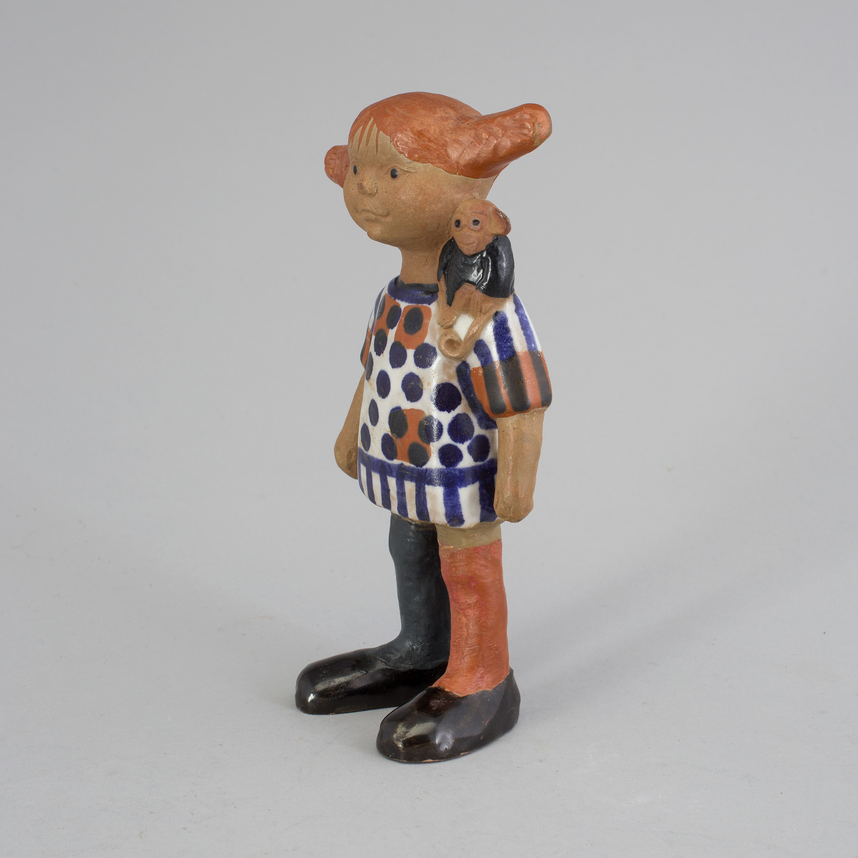LISA LARSON, figurin i stengods, "Pippi Långstrump", Gustavsberg 1969 ...