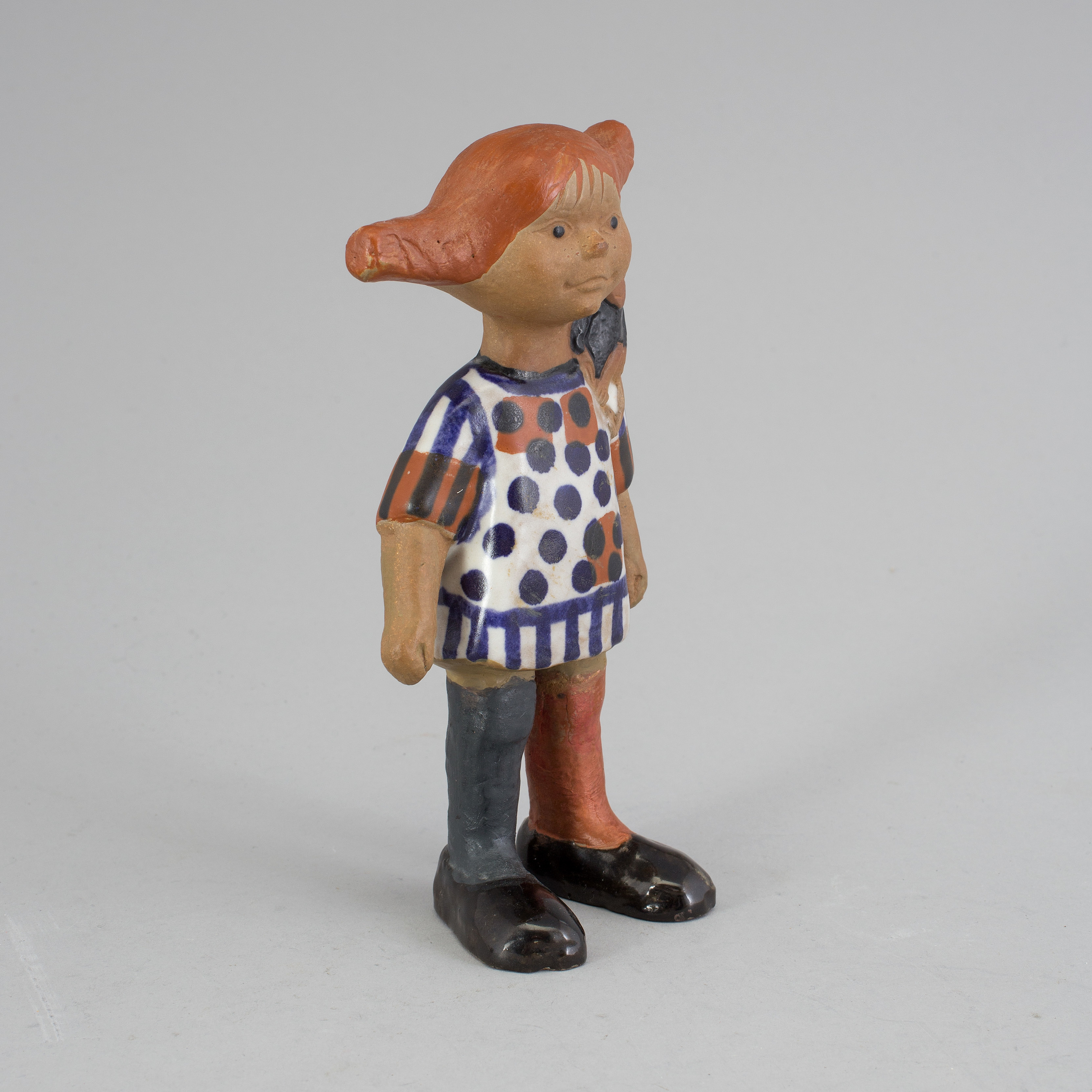LISA LARSON, figurin i stengods, "Pippi Långstrump", Gustavsberg 1969 ...