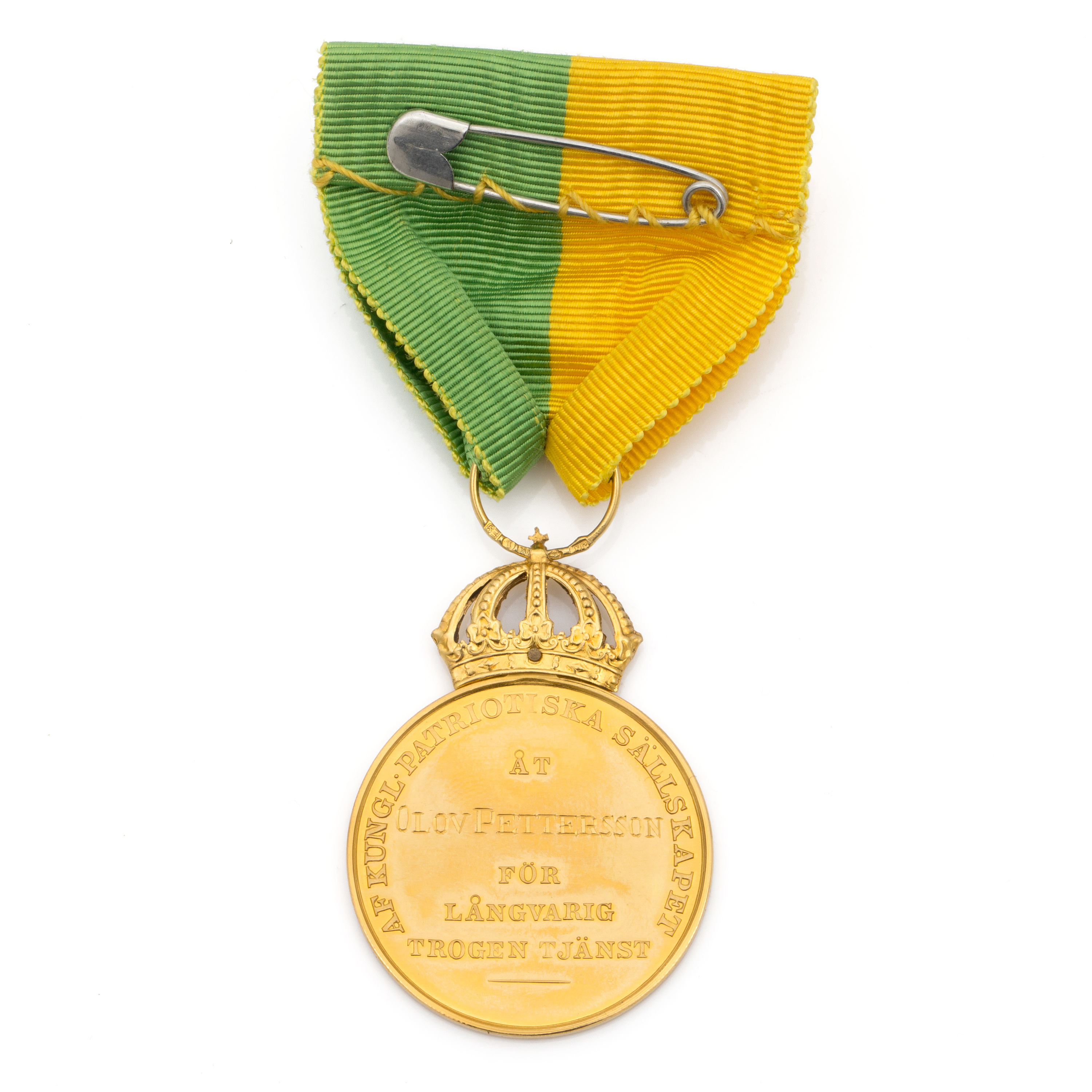GULDMEDALJ, 18 k guld, Kungliga Patriotiska Sällskapet, 1955. Vikt ca ...