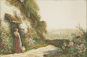 FREDERICK HINES, attributed to, watercolour on paper, signed Fred Hines ...