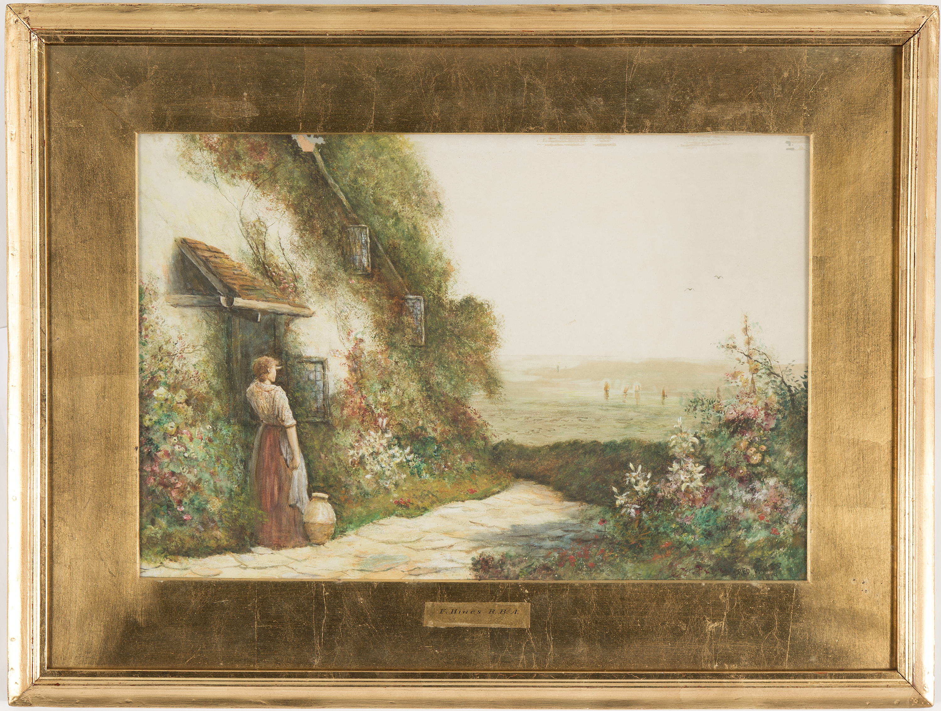 FREDERICK HINES, attributed to, watercolour on paper, signed Fred Hines ...