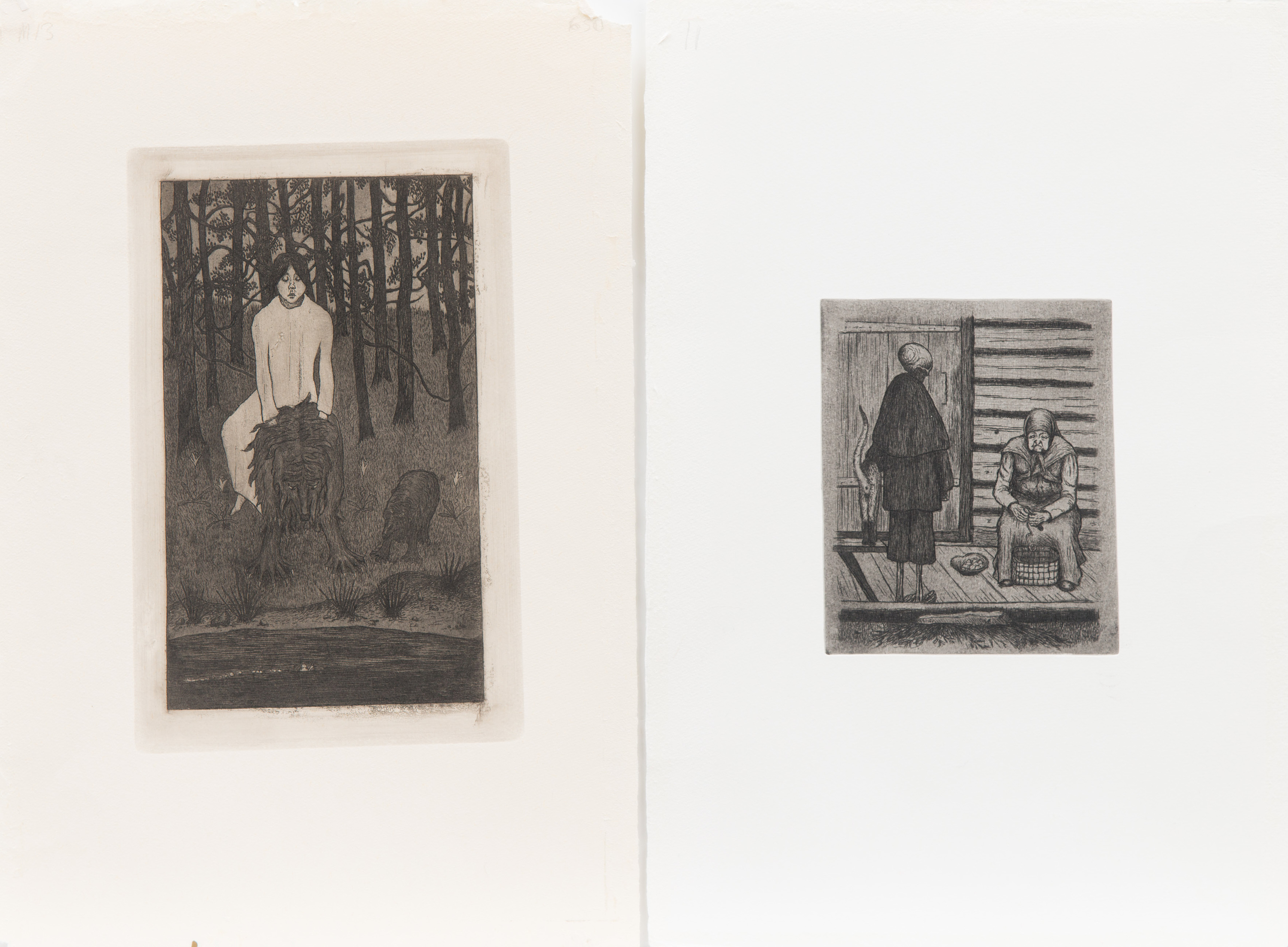 HUGO SIMBERG, 2 linjeetsningar. - Bukowskis