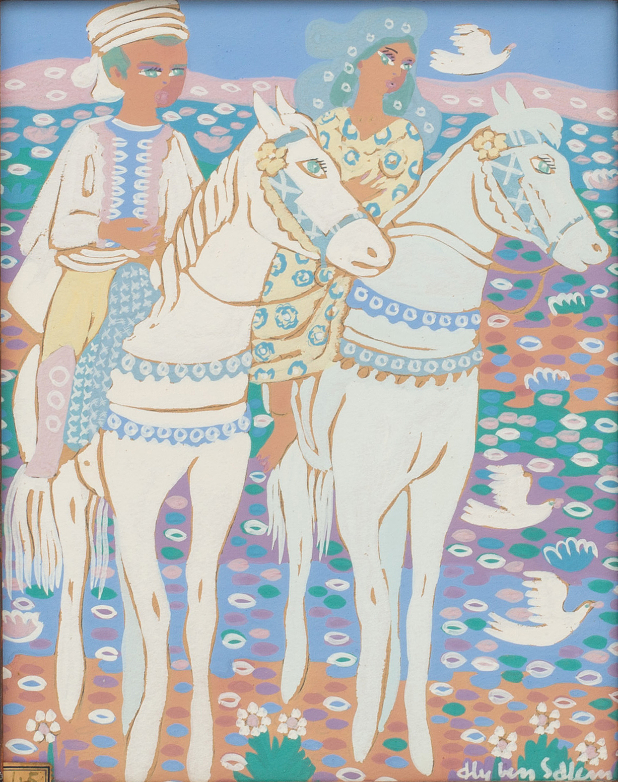 ALY BEN SALEM, gouache, signerad. - Bukowskis