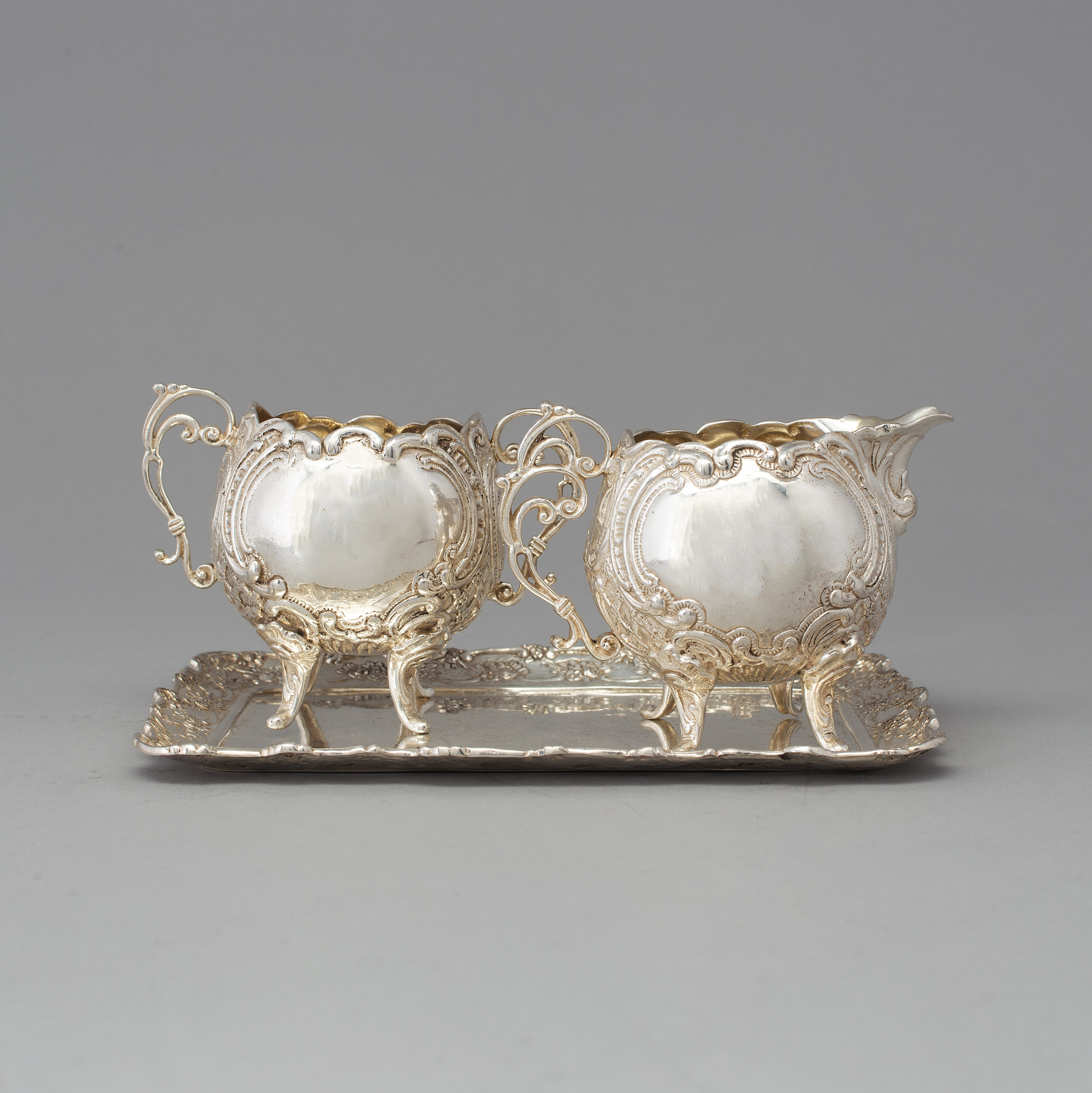 A Swedish Rococo style parcel-gilt silver coffee service from GEWE in ...
