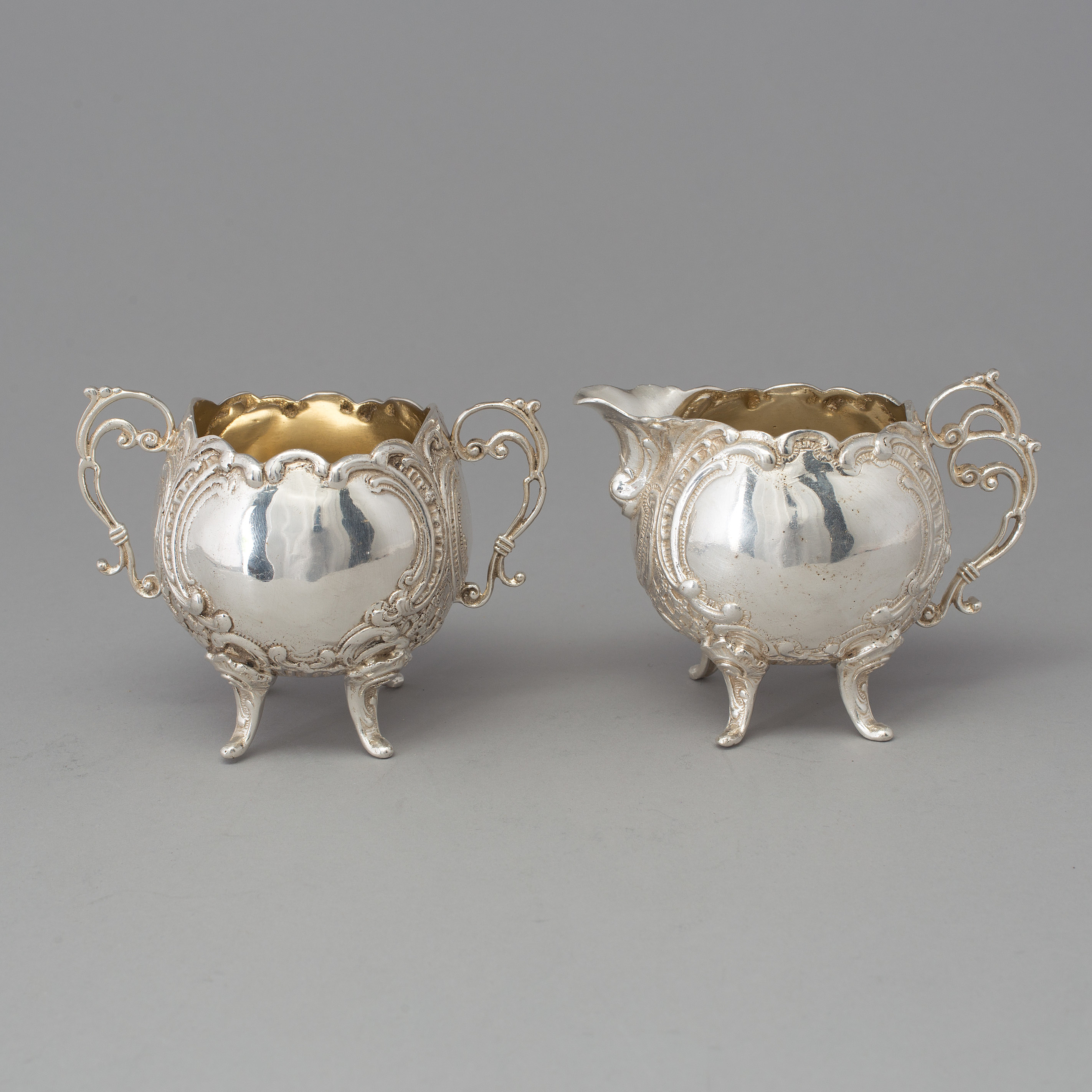 A Swedish Rococo style parcel-gilt silver coffee service from GEWE in ...