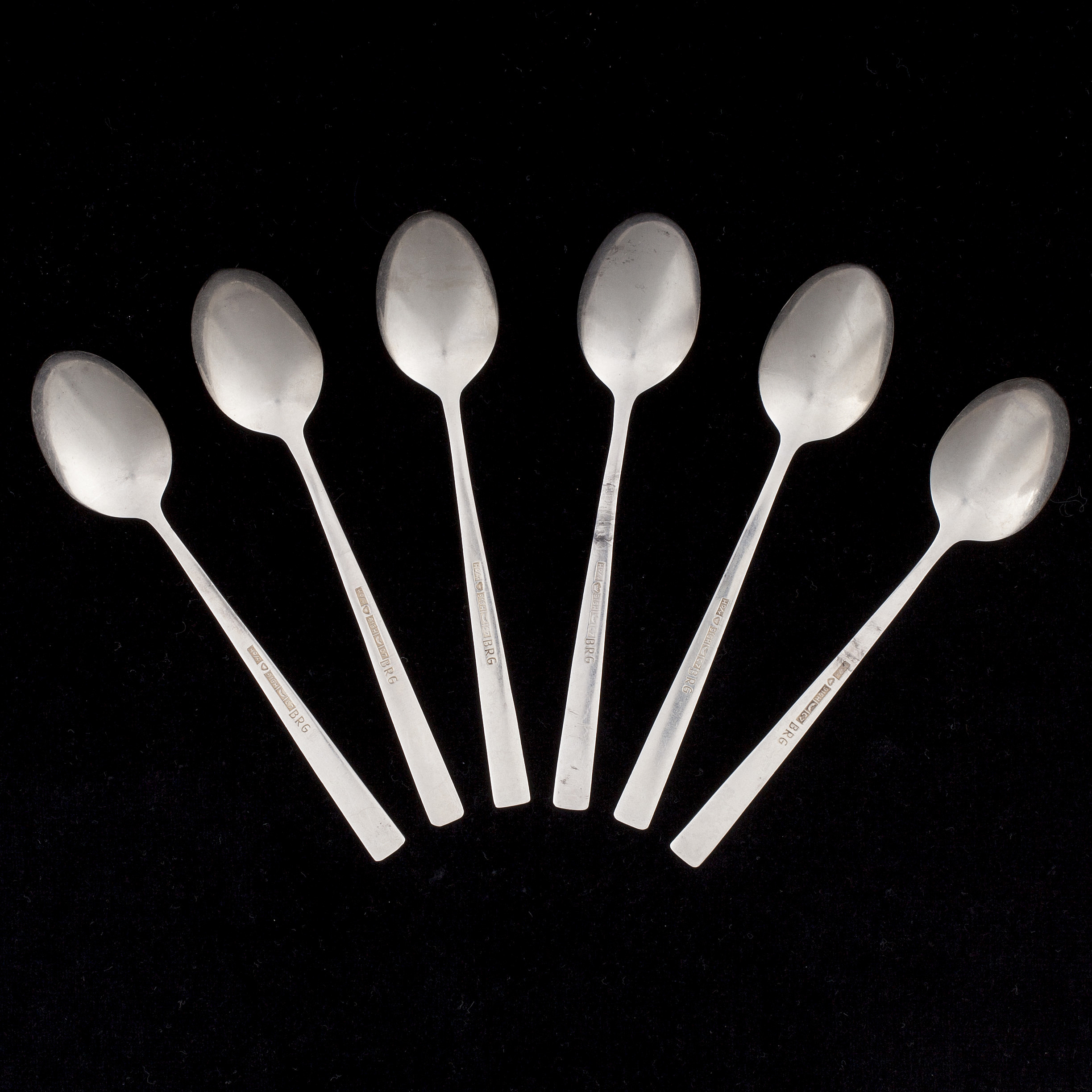 Coffeespoons, 6 pieces, Bertel Gardberg, Helsinki 1956, weight 82g ...