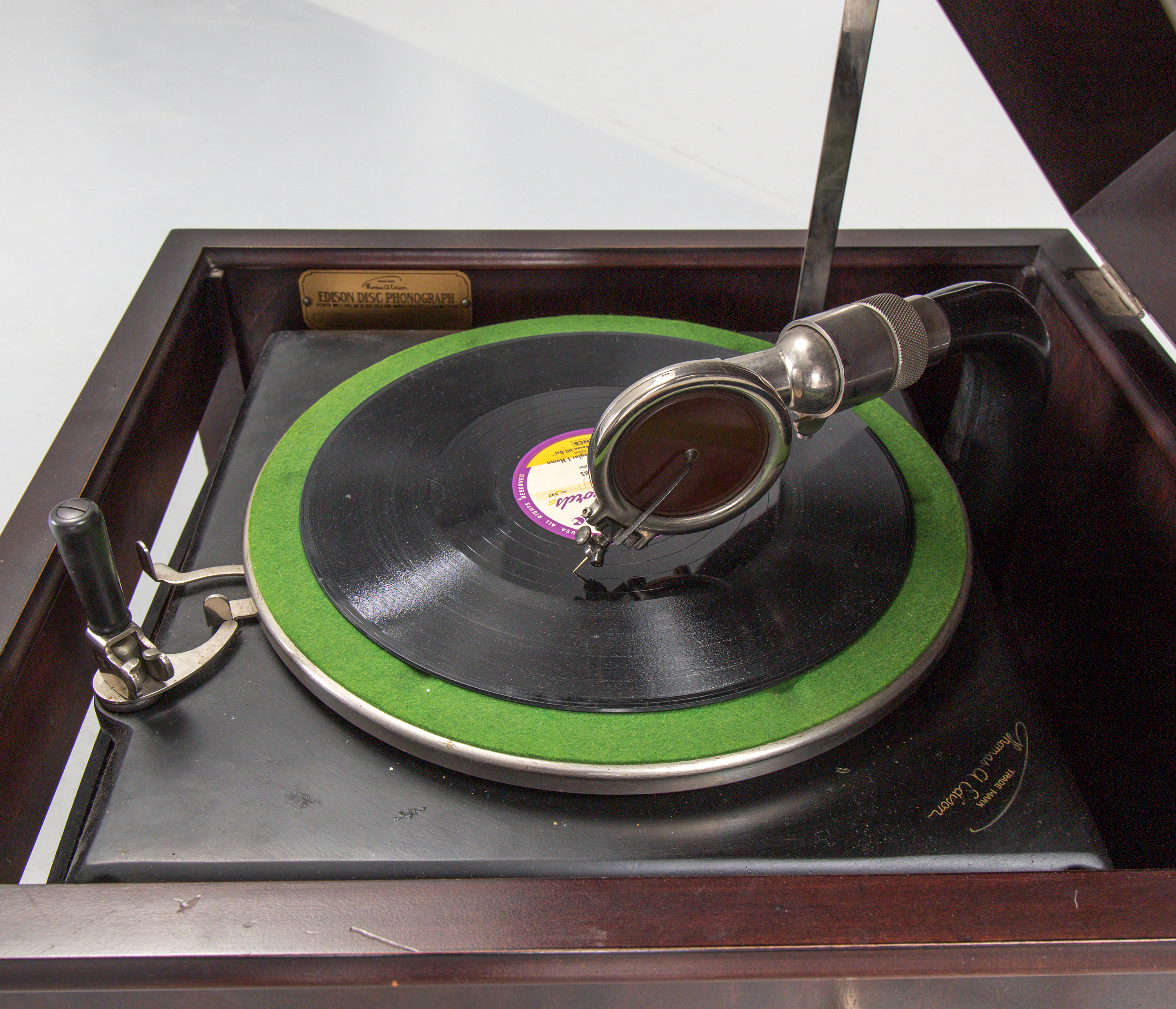EDISON SKIVSPELARE, Edison Phongraph record player. 1900-tal. - Bukowskis