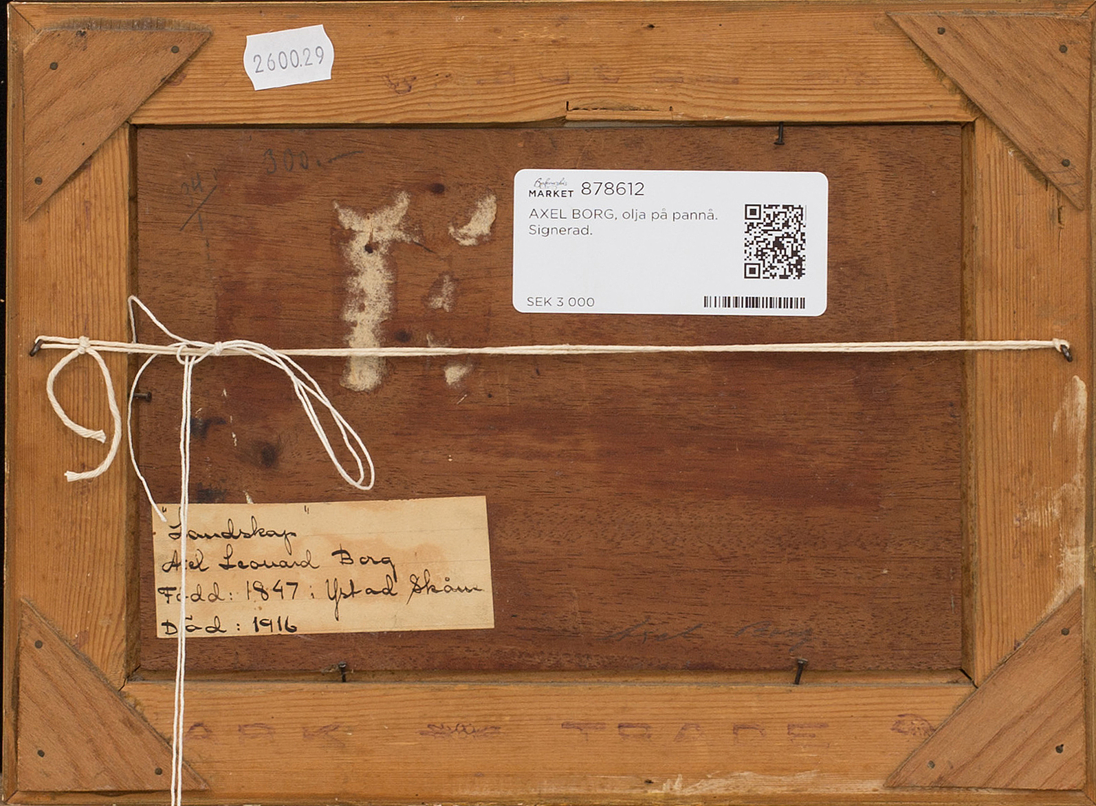 AXEL BORG, oil on panel. Signed. - Bukowskis