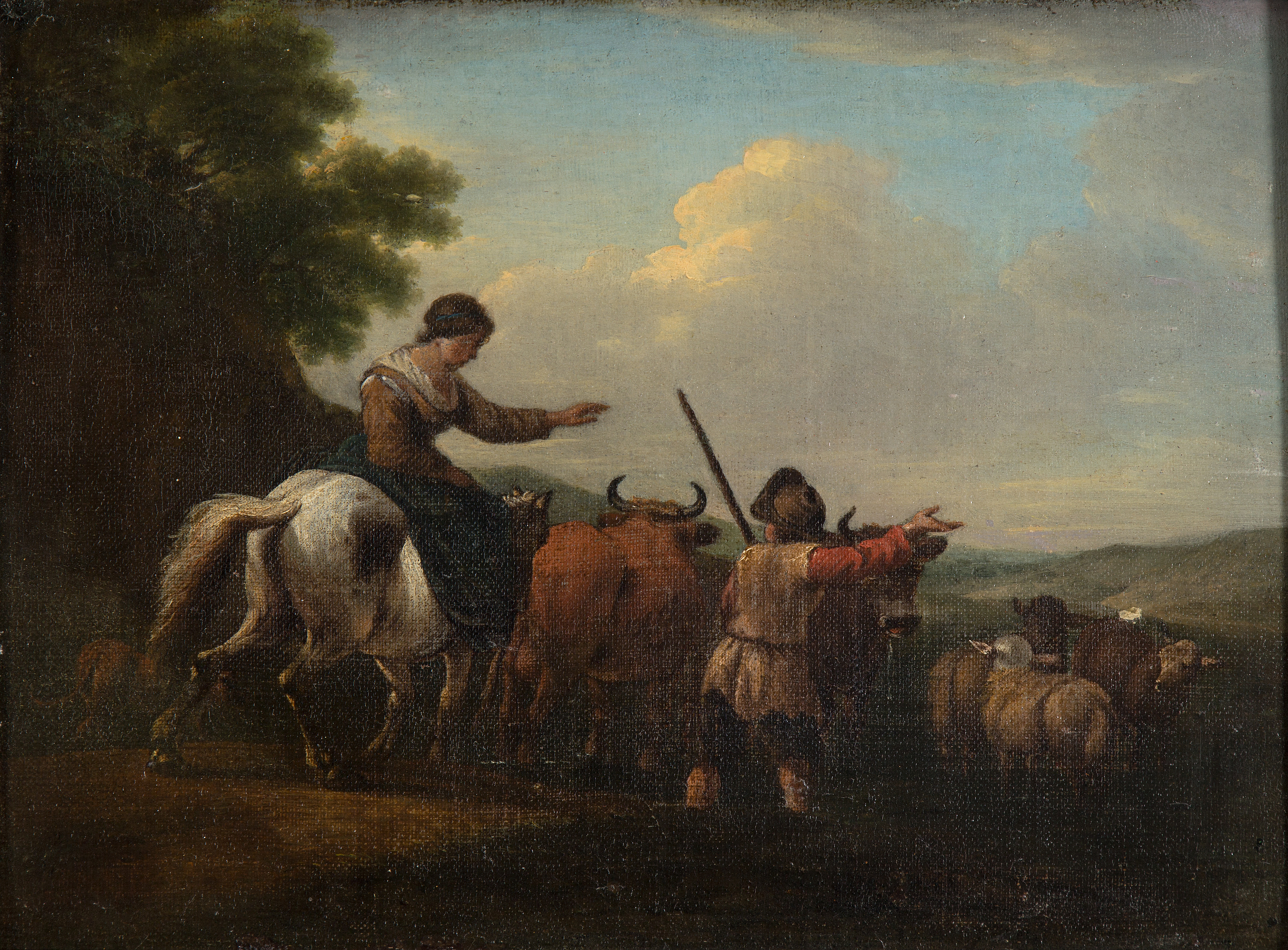 NICOLAES BERCHEM, circle of, oil on canvas, 17th century. - Bukowskis