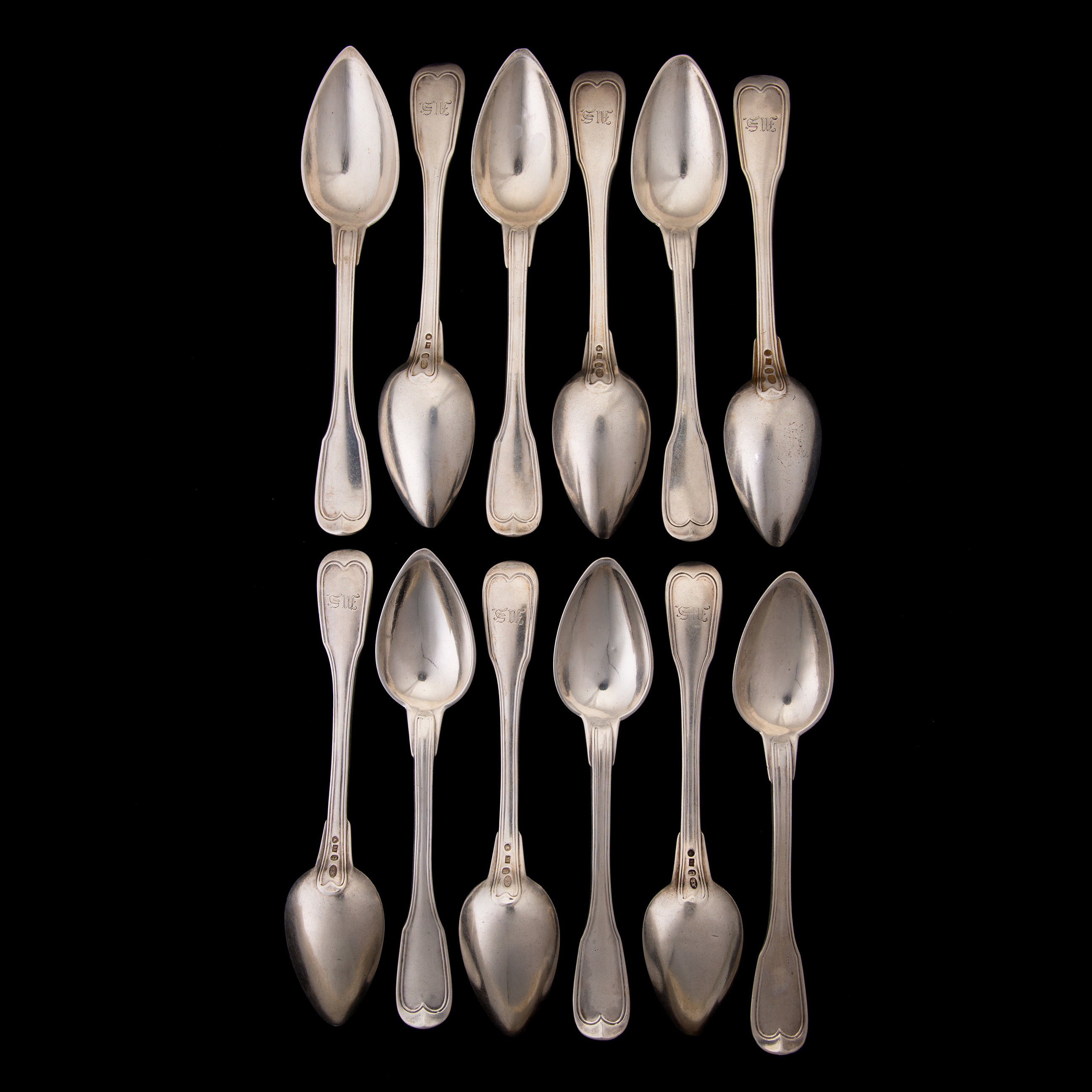 A SET OF 36 POLISH SILVER CUTLERY, Warszawa late 19th century, Kacper ...