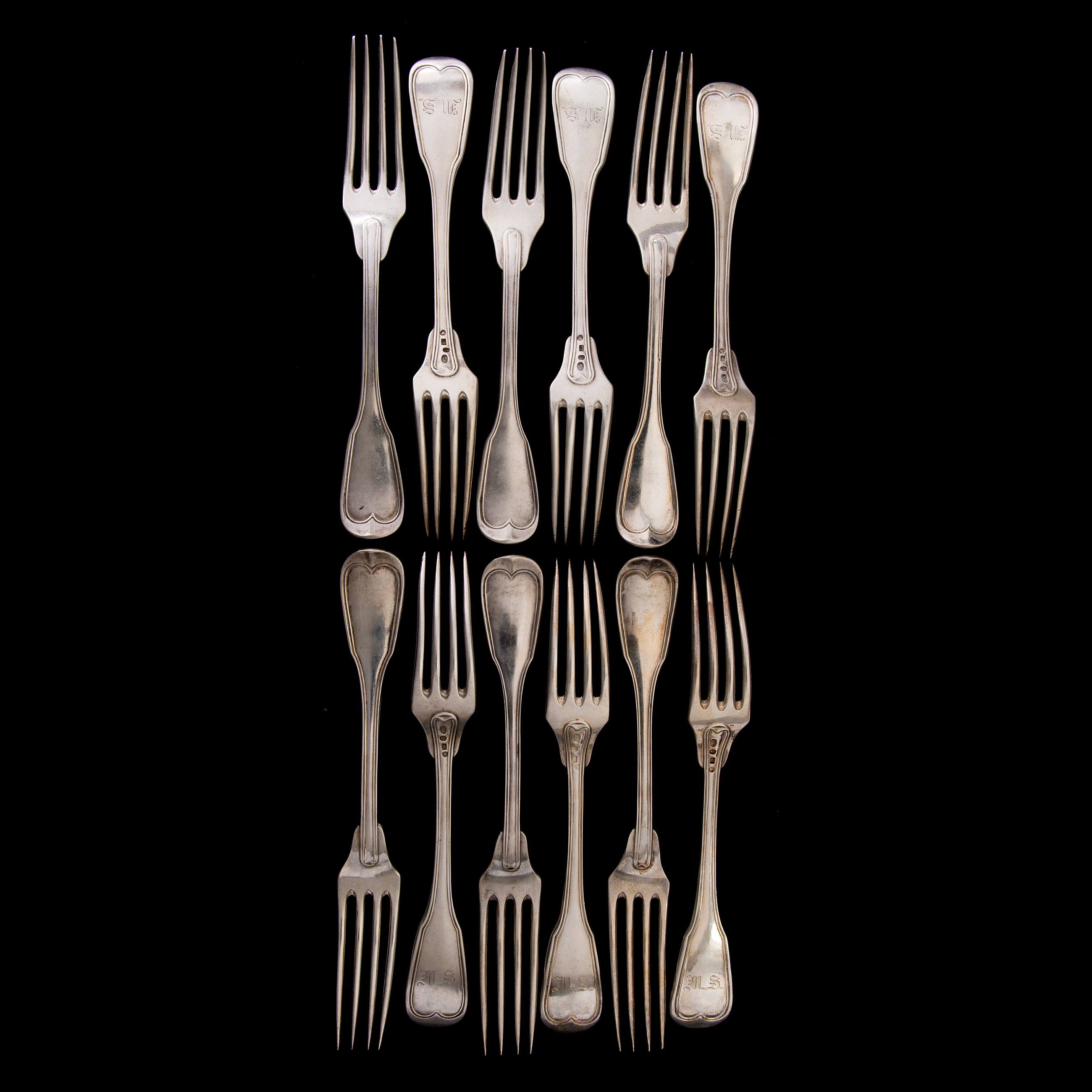 A SET OF 36 POLISH SILVER CUTLERY, Warszawa late 19th century, Kacper ...
