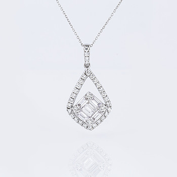 A brilliant and baguette cut diamond pendant. - Bukowskis