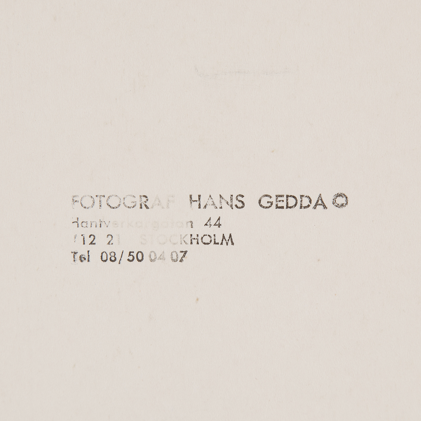 HANS GEDDA, gelatinsilverfotografi, signerad och daterad 82. - Bukowskis