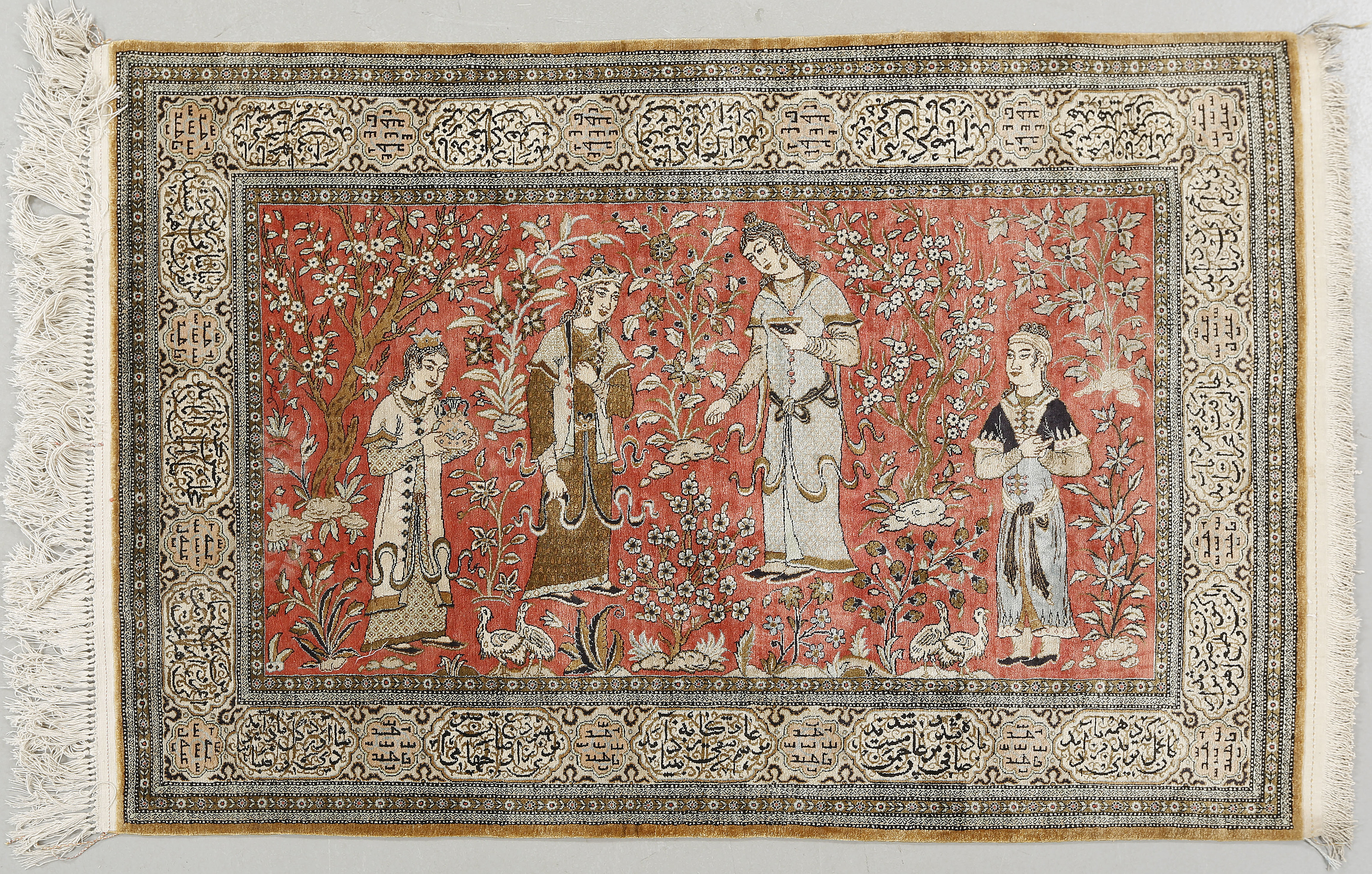 A Ghom rug, silk, old, 152 x 107 cm. - Bukowskis