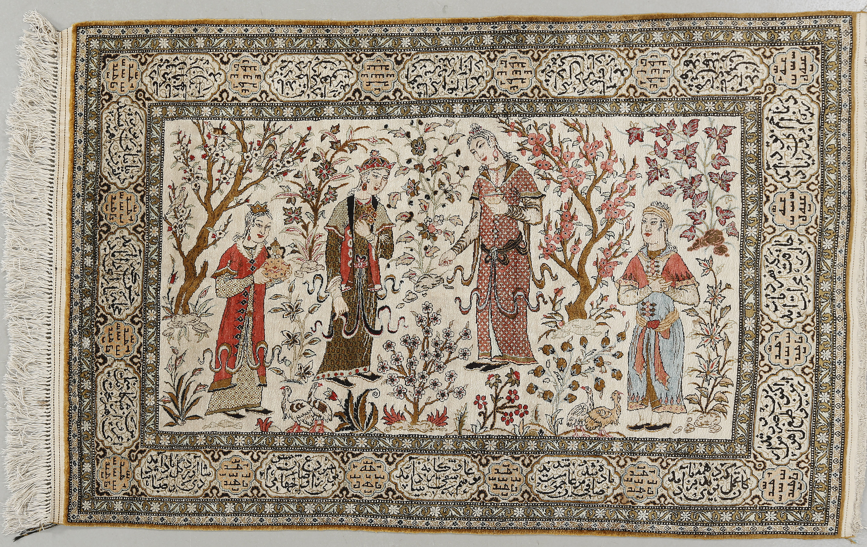 A Ghom rug, silk, old, 163 x 107 cm. - Bukowskis