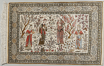 A Ghom rug, silk, old, 163 x 107 cm. - Bukowskis