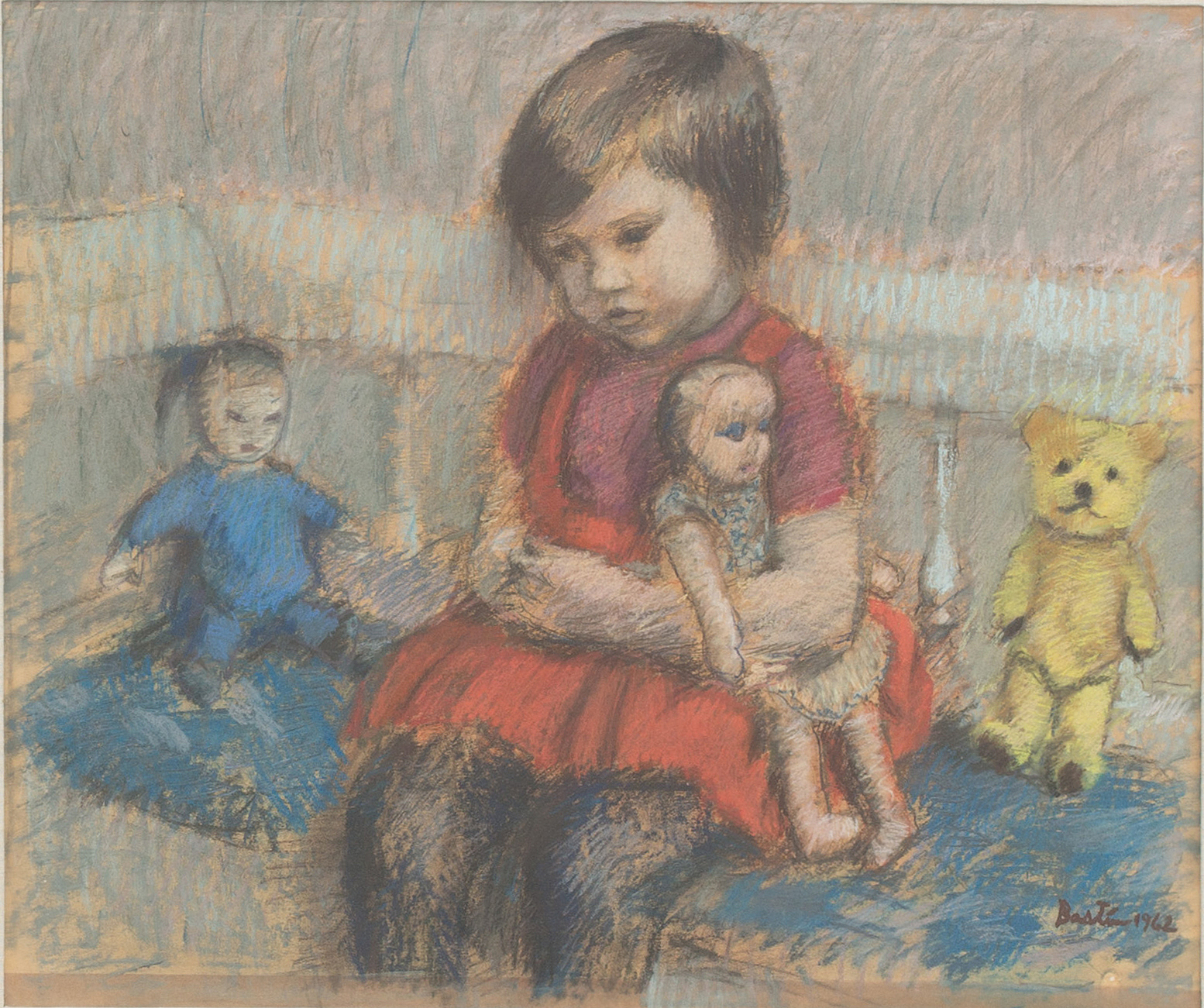 LOUIS BASTIN, signed pastel. - Bukowskis