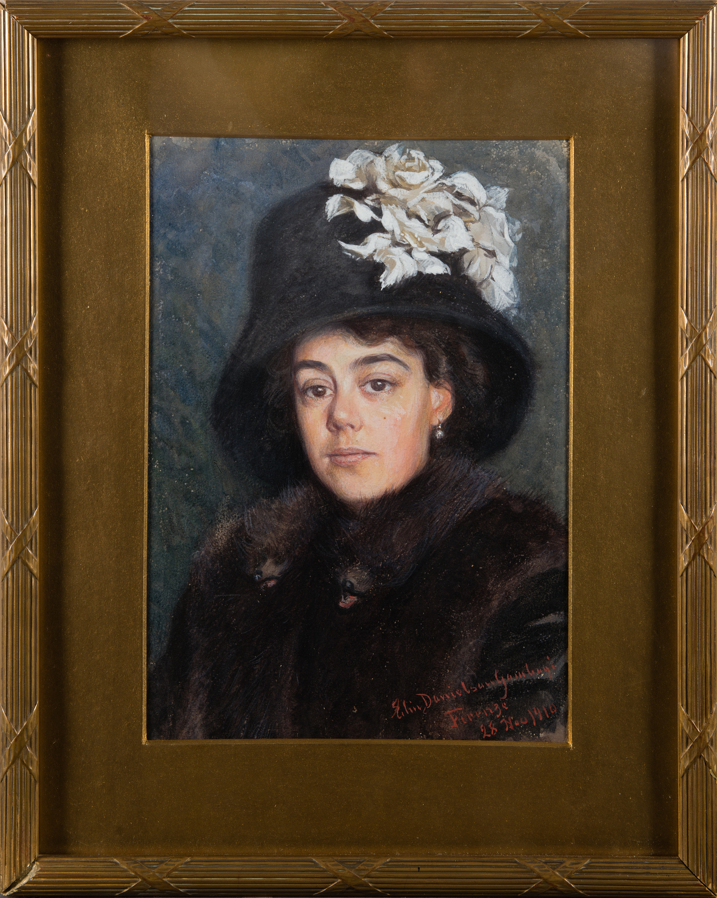 ELIN DANIELSON-GAMBOGI, PORTRAIT OF A YOUNG WOMAN WEARING FUR. - Bukowskis