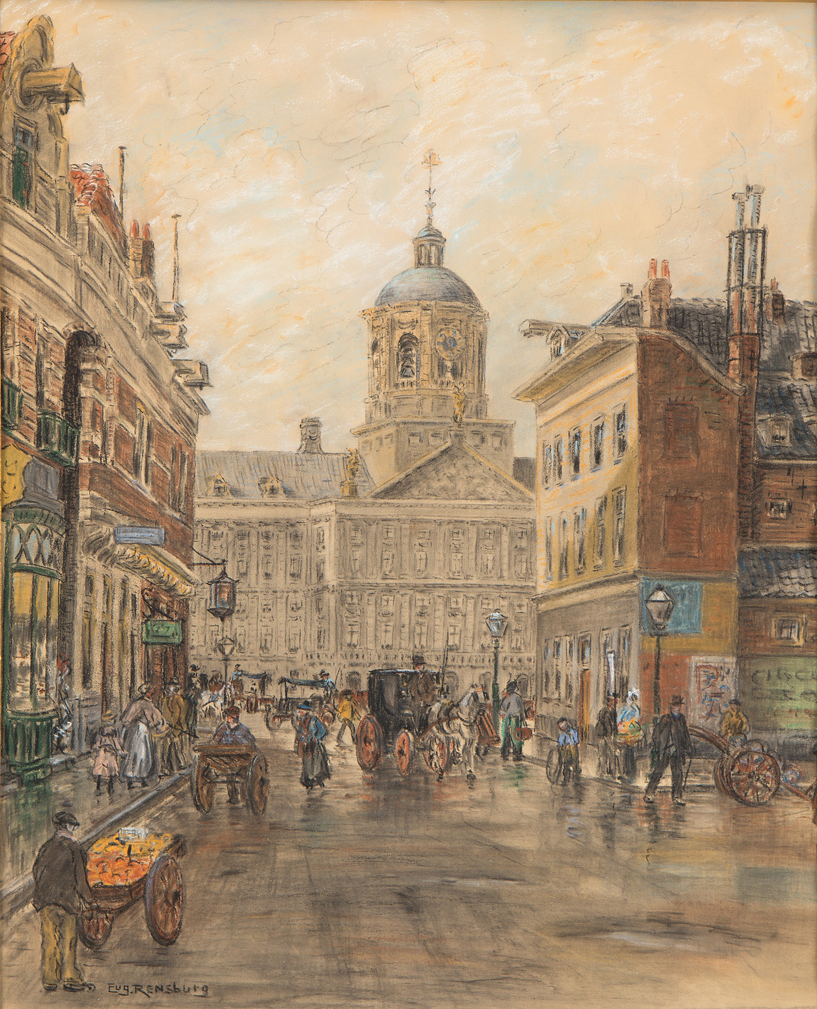 EUGÈNE RENSBURG, mixed media. Signed. - Bukowskis