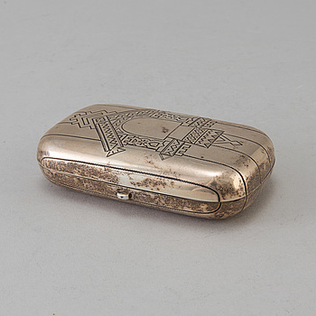 CIGARETTFODRAL, silver, Sankt Petersburg, Ryssland, 1900-talets början ...