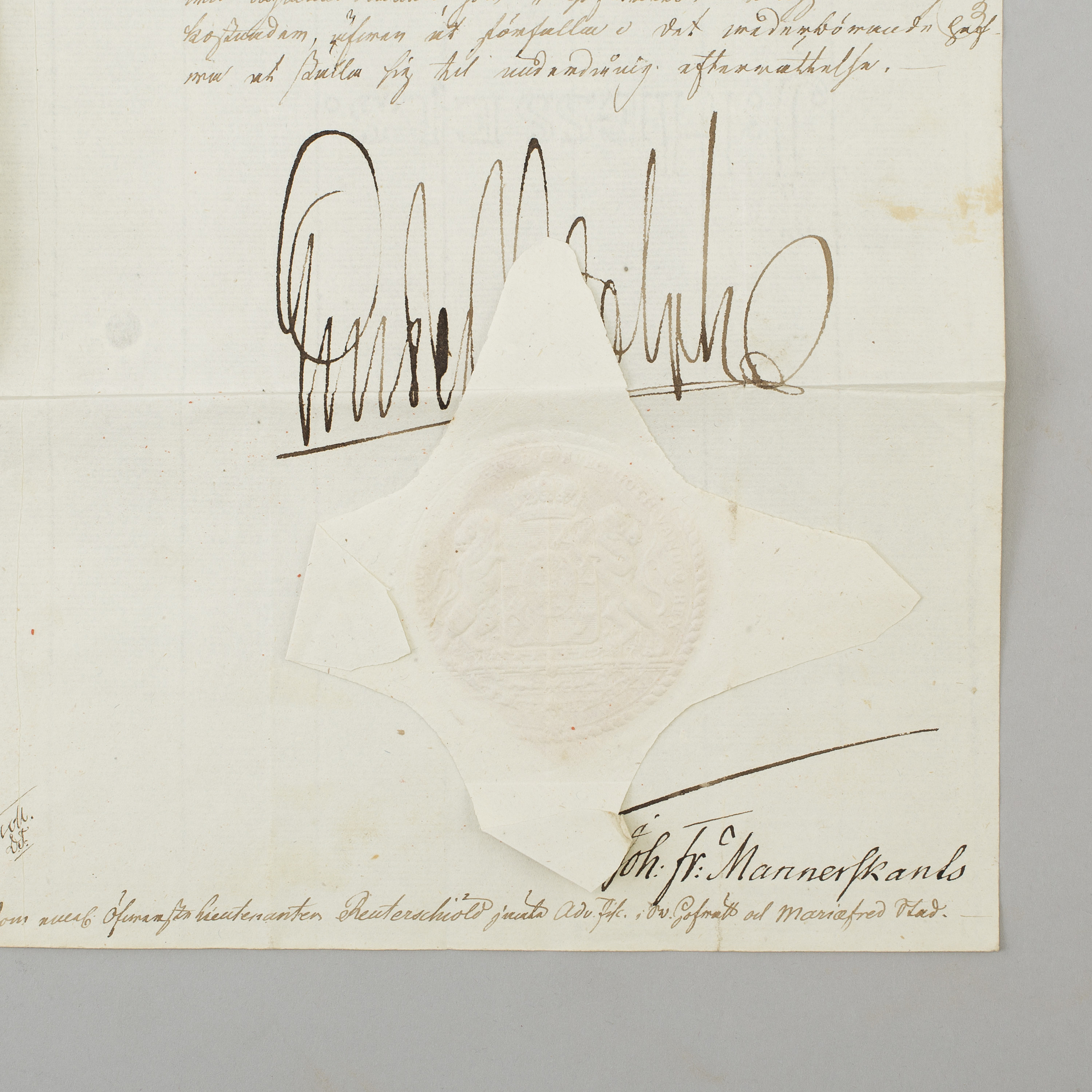 A ROYAL AUTOGRAPHS, 2 p, Gustav IV Adolf (1778-1837). - Bukowskis