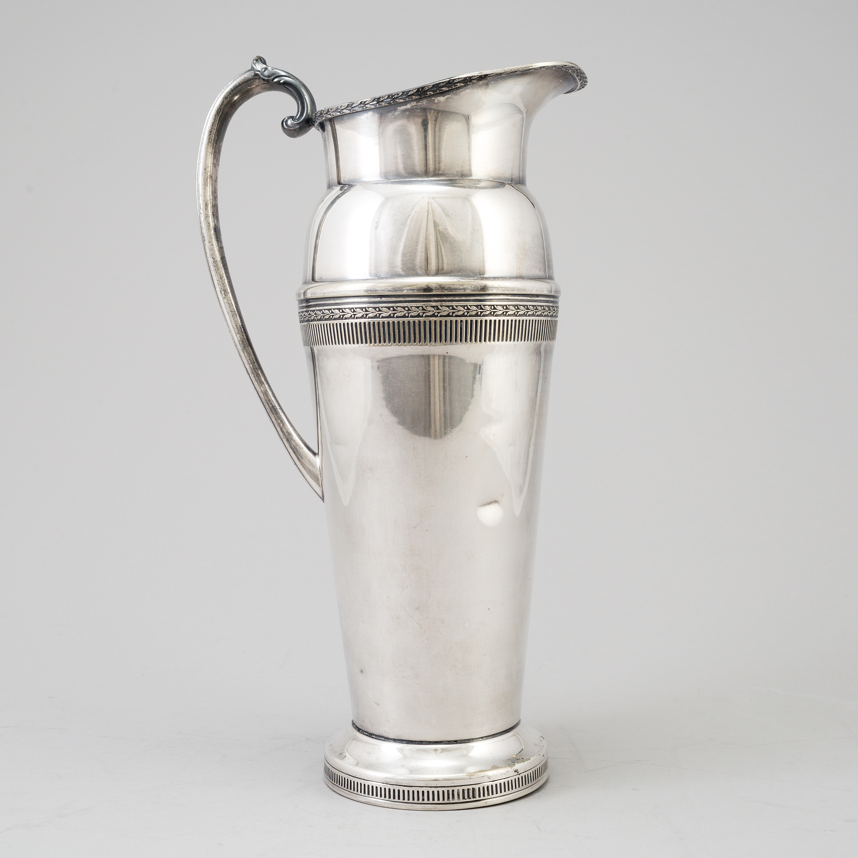 A silver plated wine pitcher by Bernard Rice's son, USA, first half of ...