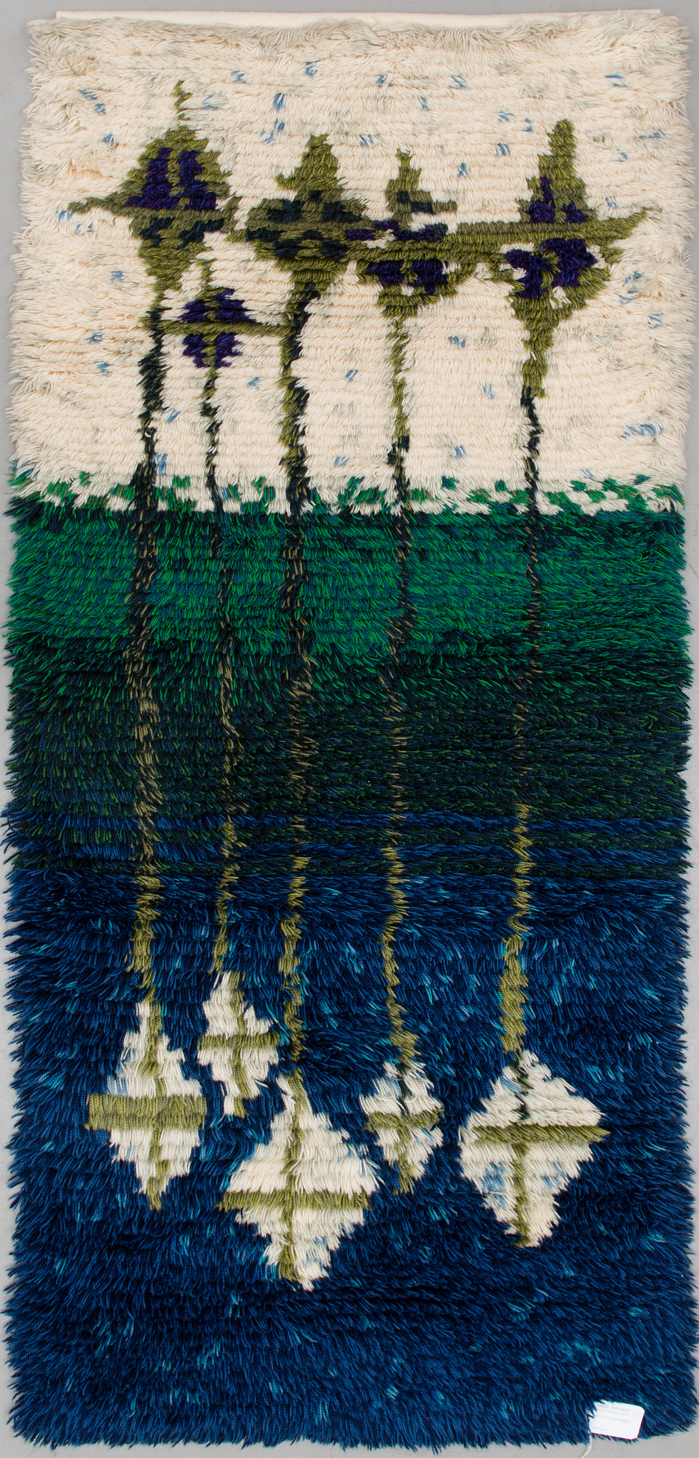 A Finnish rug, designed by Maija Manninen for Helmi Vuorelma oy, dated ...