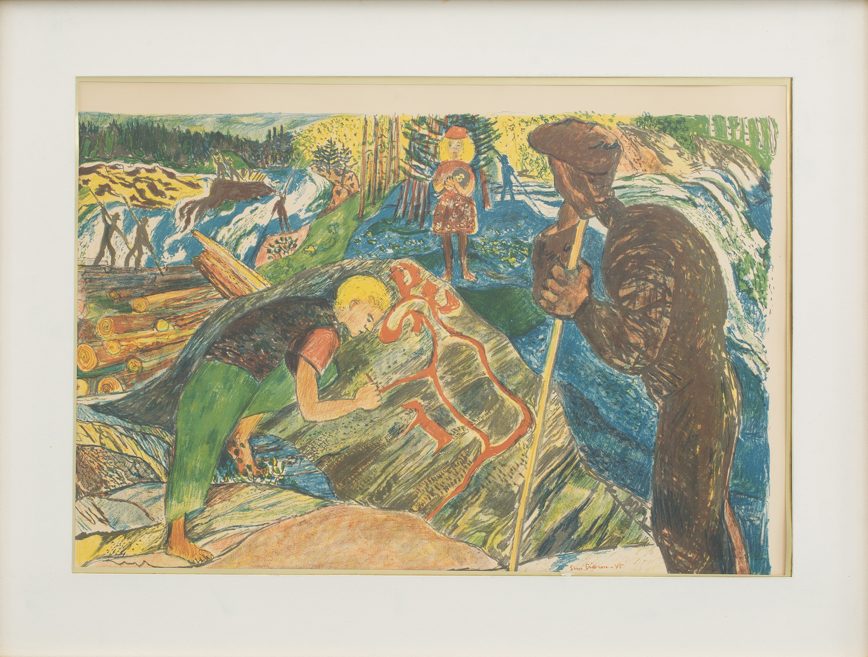 SVEN X:ET ERIXSON, lithograph in colours signed and dated. - Bukowskis