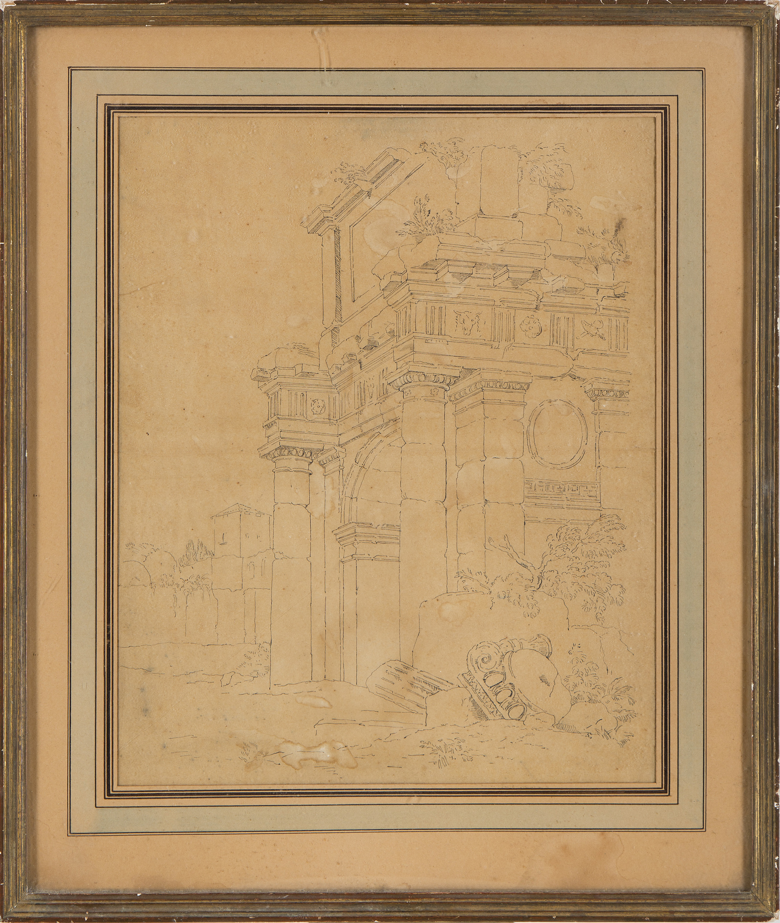 Hubert Robert, his circle. 2 drawings, not signed. - Bukowskis