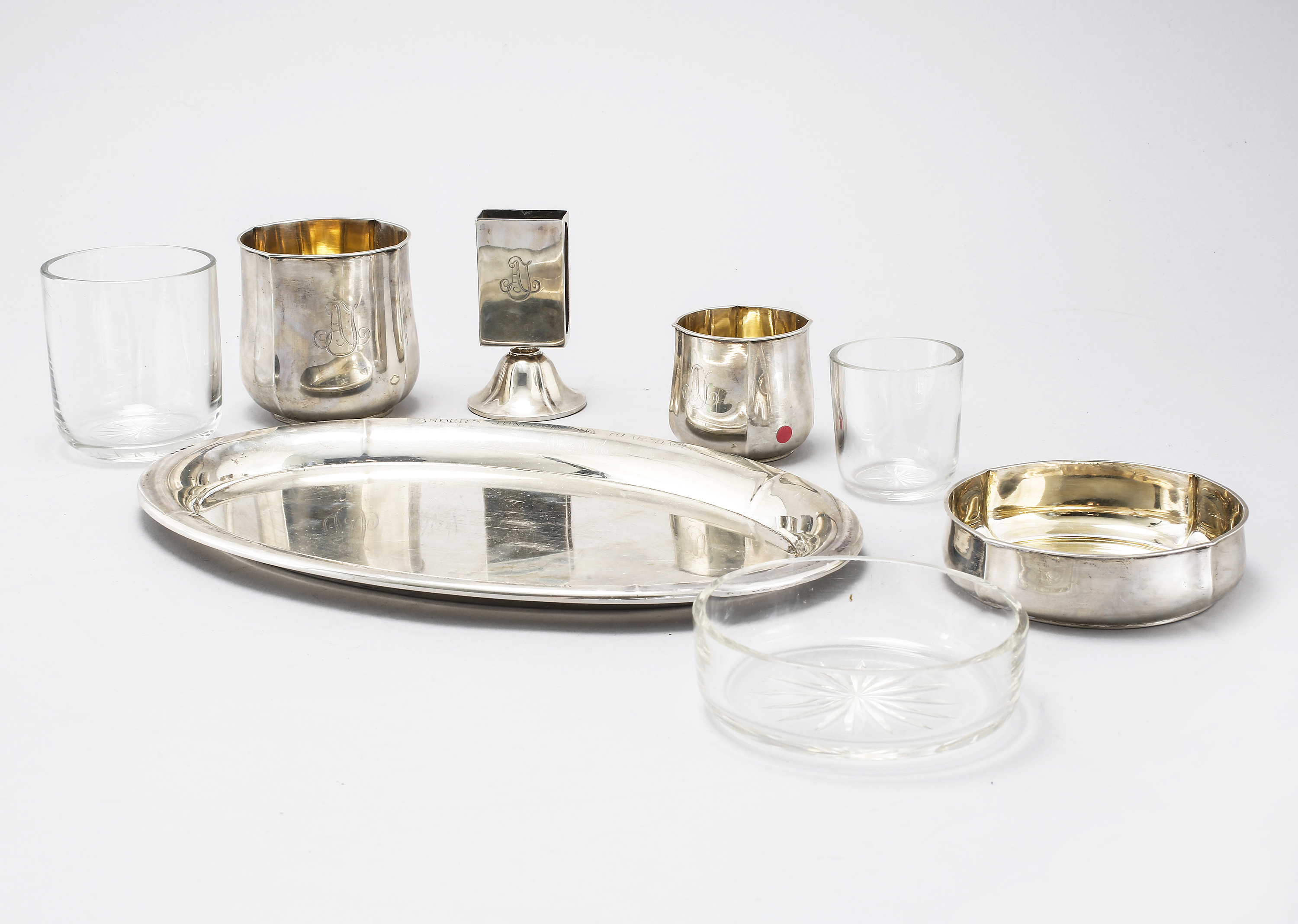 Five silver smoking items, by an unidentified silversmith in Gothenburg ...