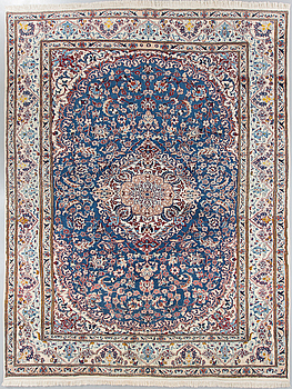 CARPET, old, Nain, part silk, circa 384 x 293 cm. - Bukowskis