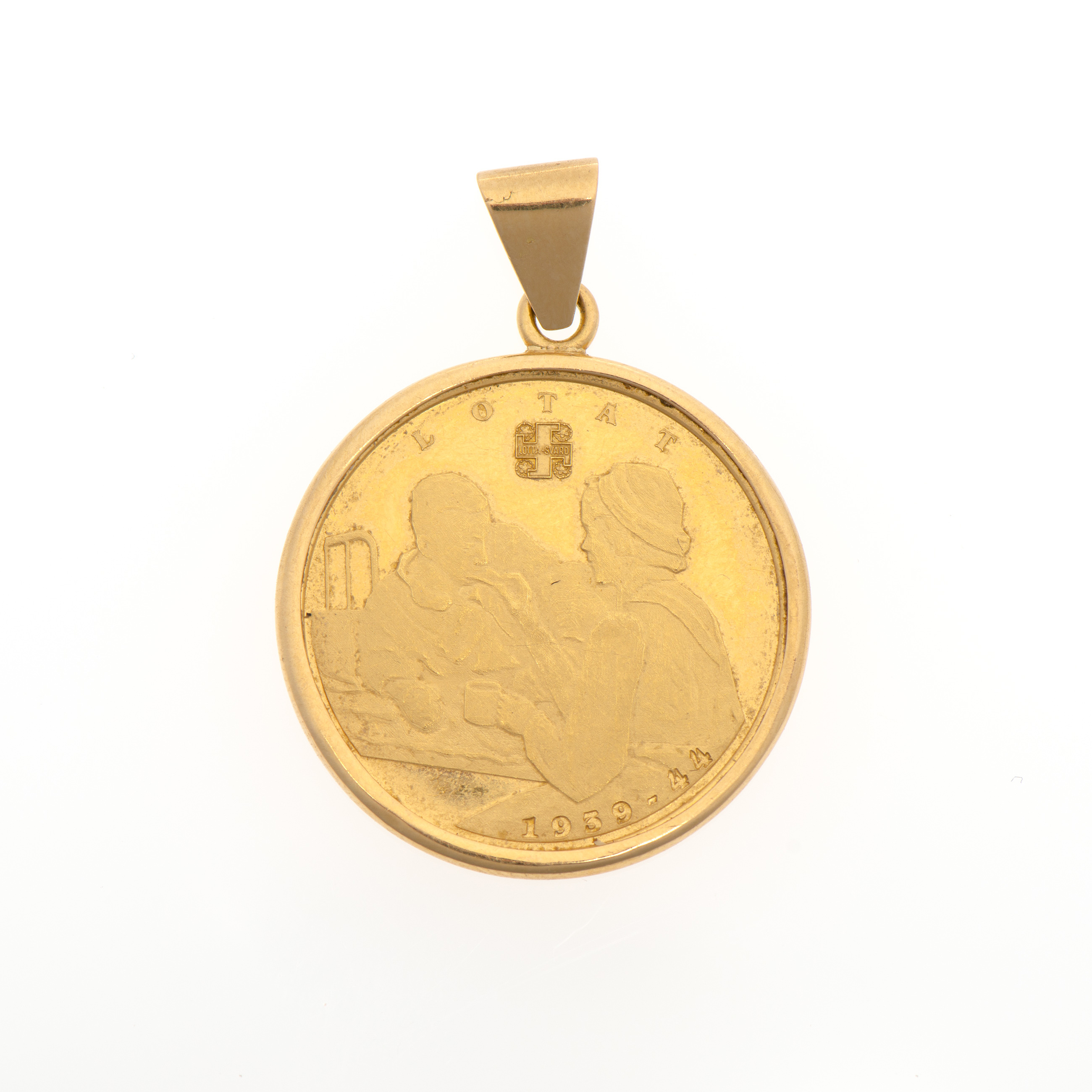 HÄNGE och KED, Lotta Svärd-guldmedalj, ked i 14K guld. - Bukowskis