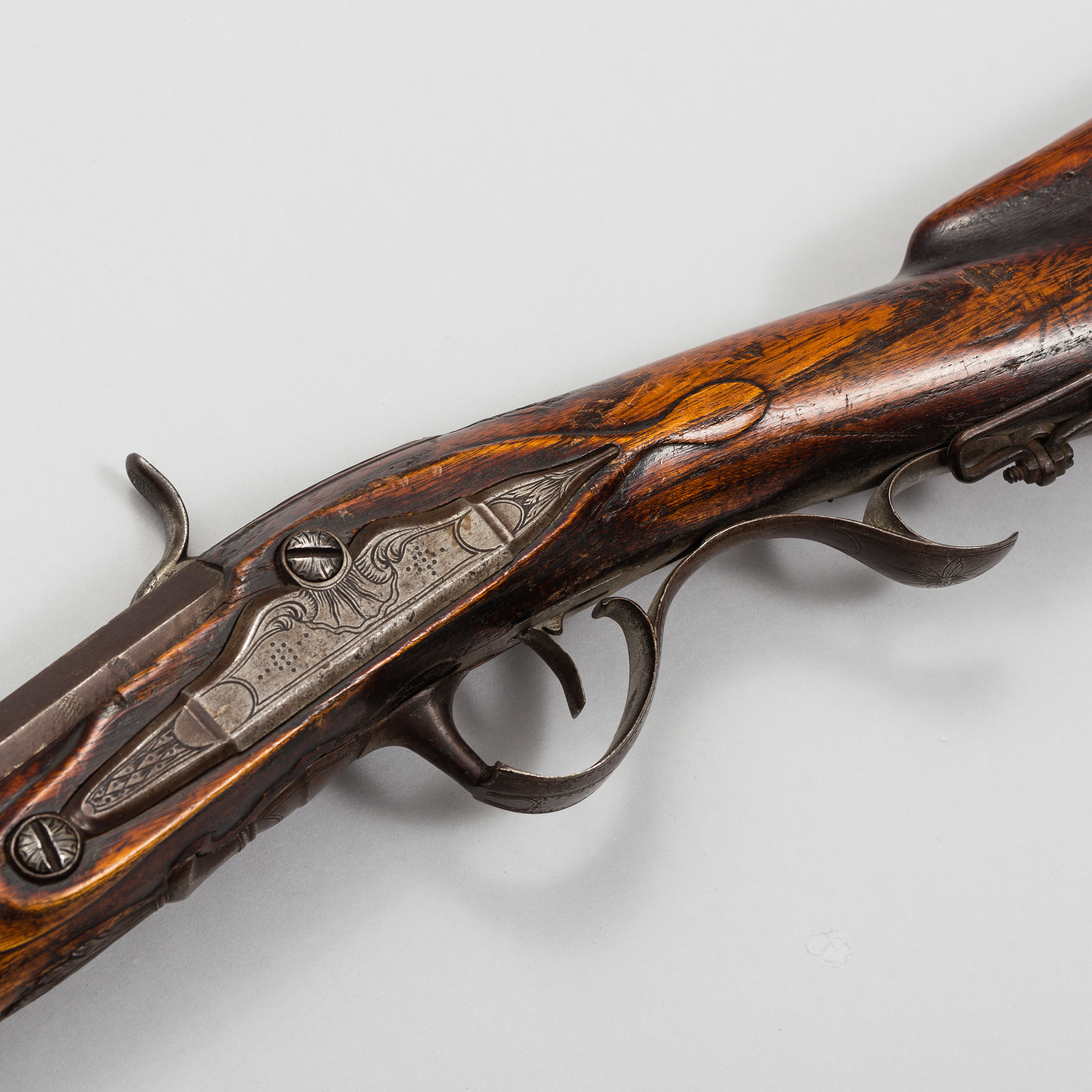a 18th century rifle later made in to a percussion rifle signed by Lars ...