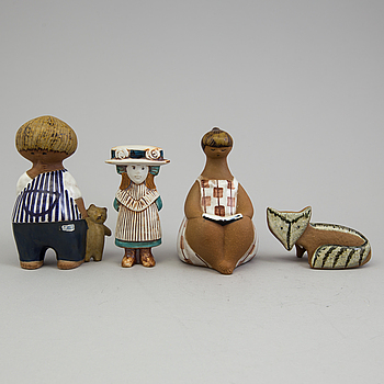 LISA LARSON, four stoneware figurines, Gustavsberg. - Bukowskis