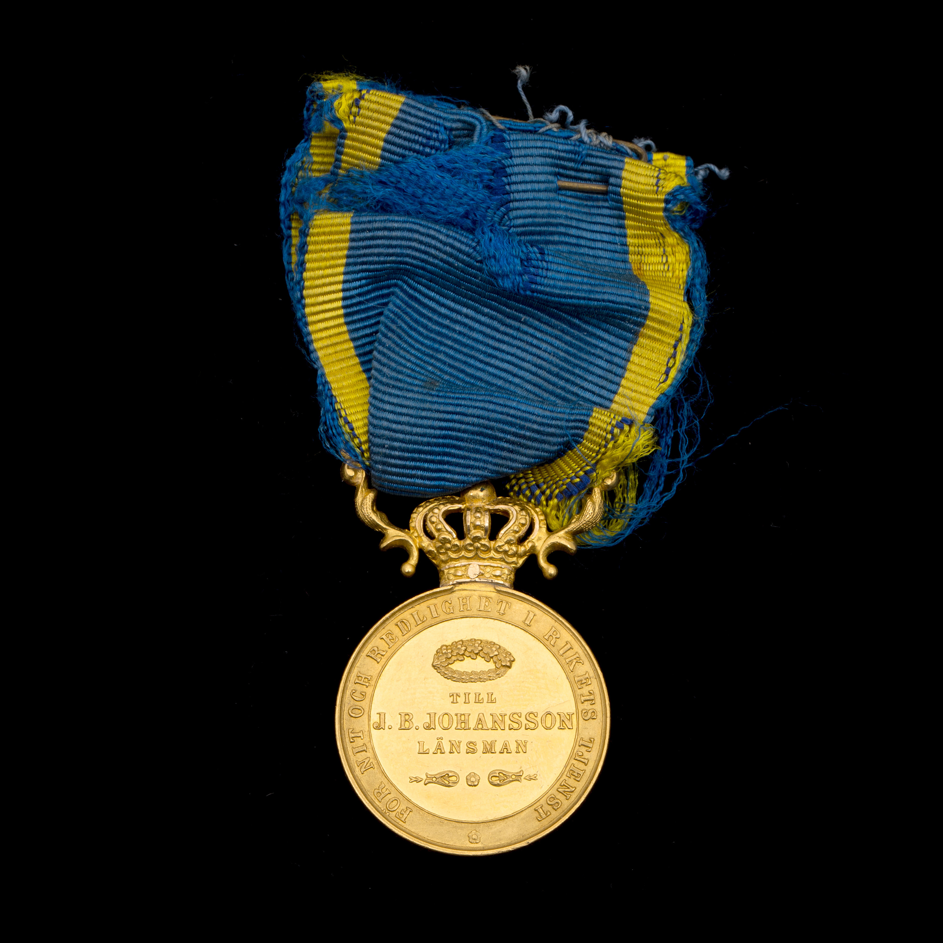 GULDMEDALJ, Oscar II, För nit och redlighet i rikets tjänst. Vikt 13 ...