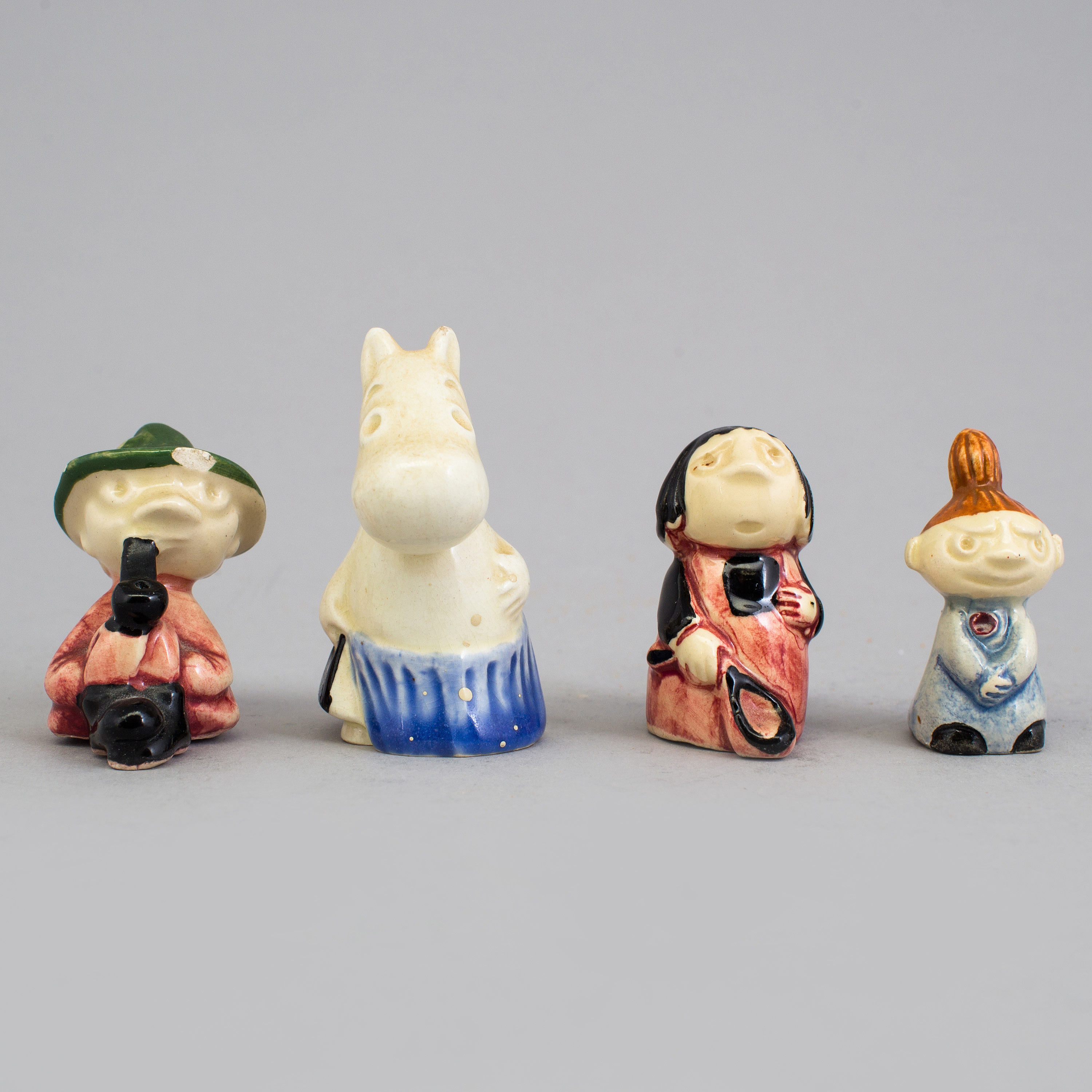 SIGNE HAMMARSTEN-JANSSON, muminfigurer 8 st, keramik, Arabia 1950-tal ...