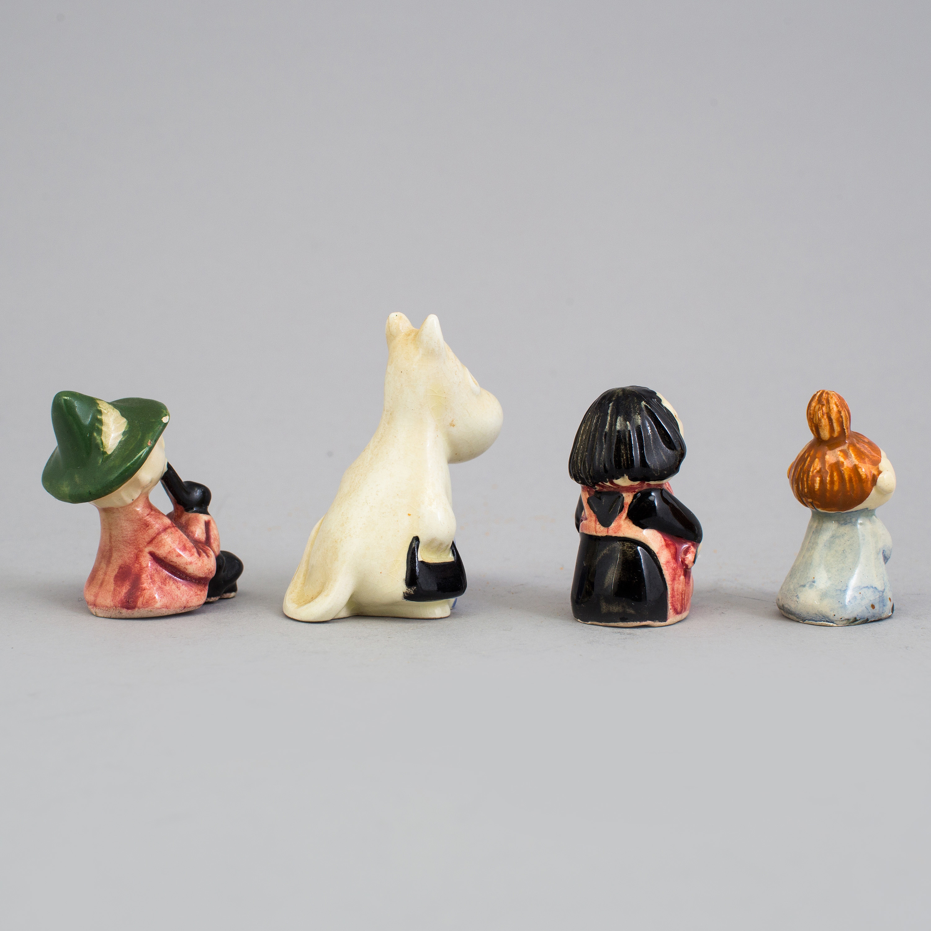 SIGNE HAMMARSTEN-JANSSON, muminfigurer 8 st, keramik, Arabia 1950-tal ...