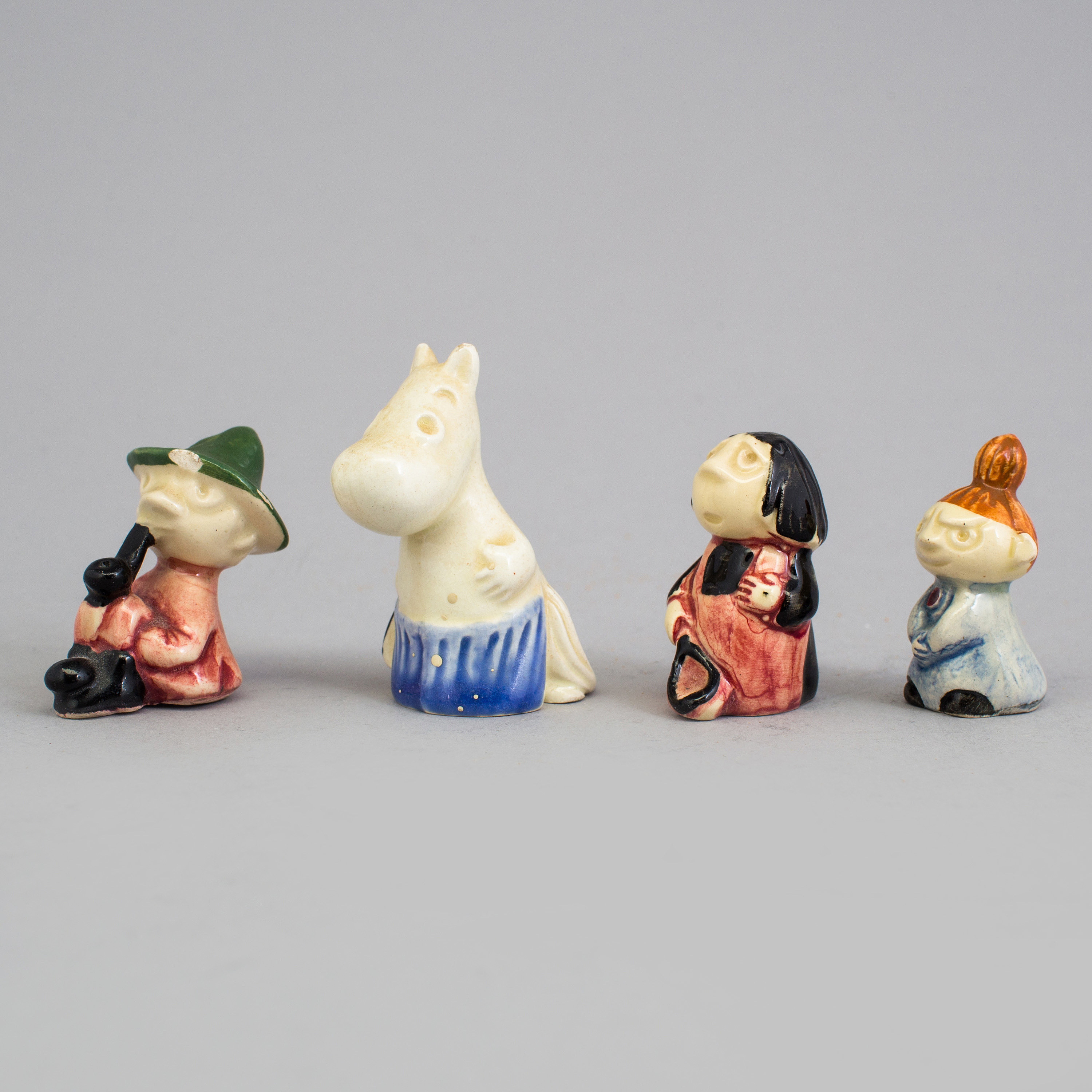 SIGNE HAMMARSTEN-JANSSON, muminfigurer 8 st, keramik, Arabia 1950-tal ...