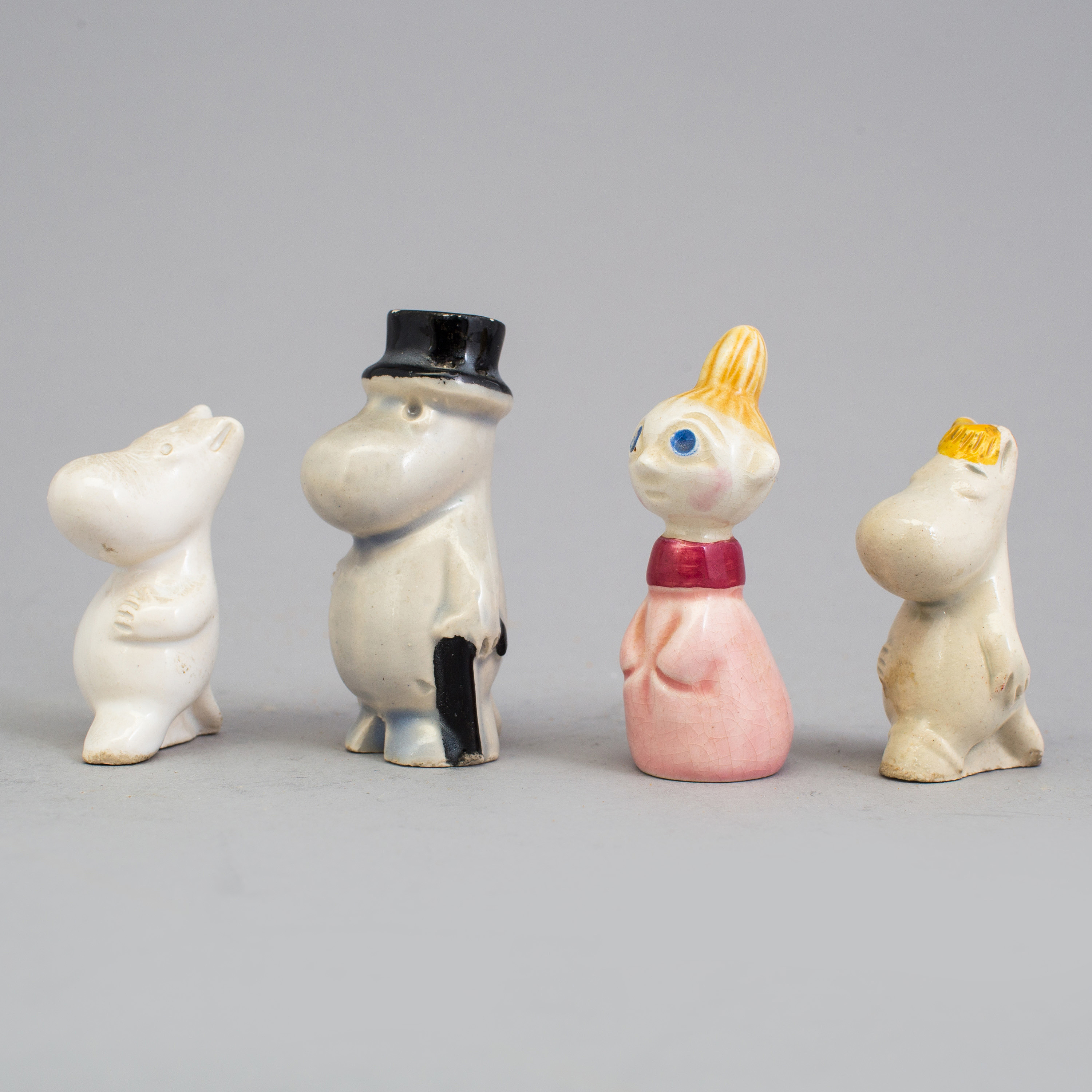 SIGNE HAMMARSTEN-JANSSON, muminfigurer 8 st, keramik, Arabia 1950-tal ...