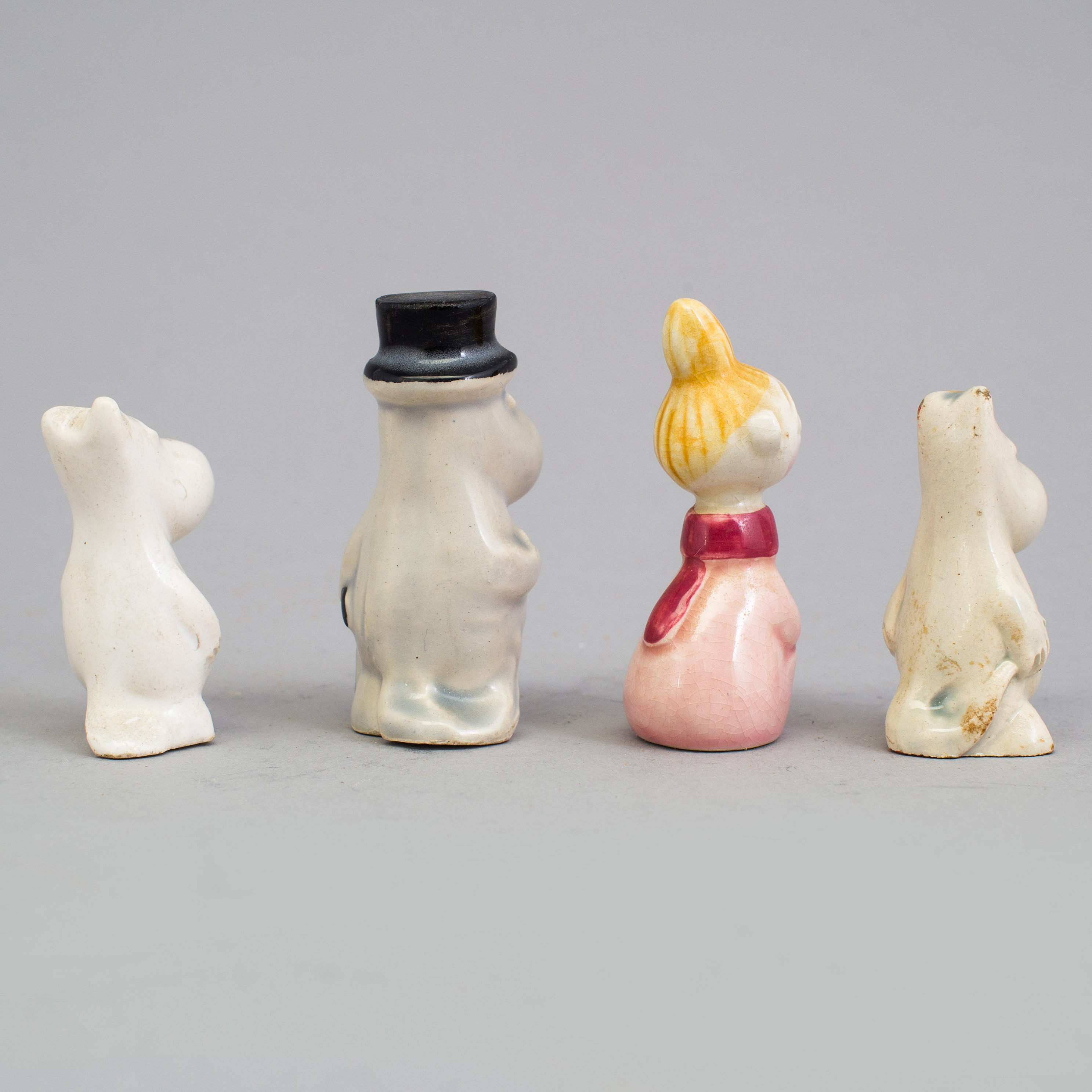 SIGNE HAMMARSTEN-JANSSON, muminfigurer 8 st, keramik, Arabia 1950-tal ...