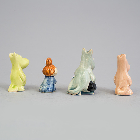 SIGNE HAMMARSTEN-JANSSON, eight moomin ceramic characters by Arabia in ...