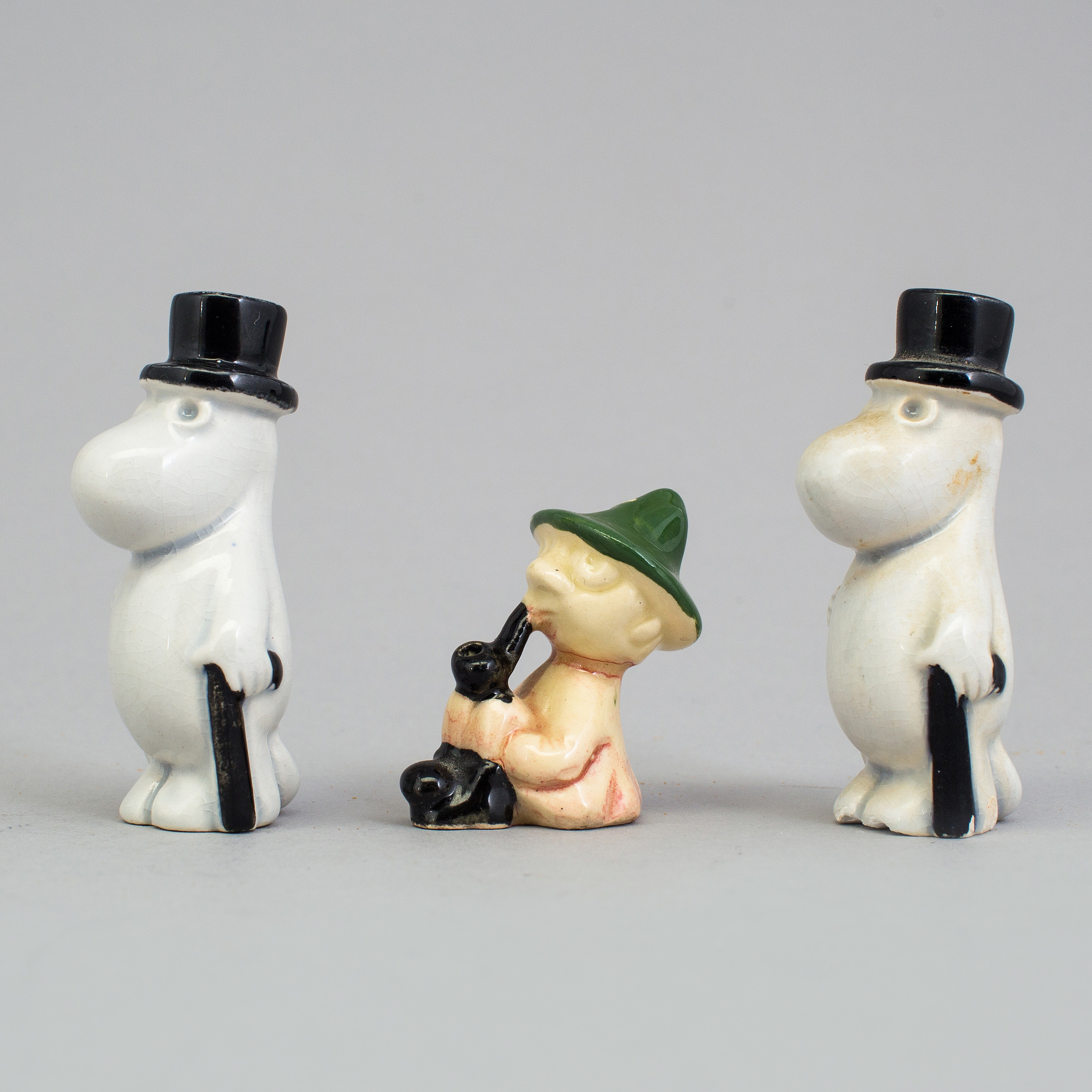 SIGNE HAMMARSTEN-JANSSON, three moomin ceramic characters by Arabia in ...