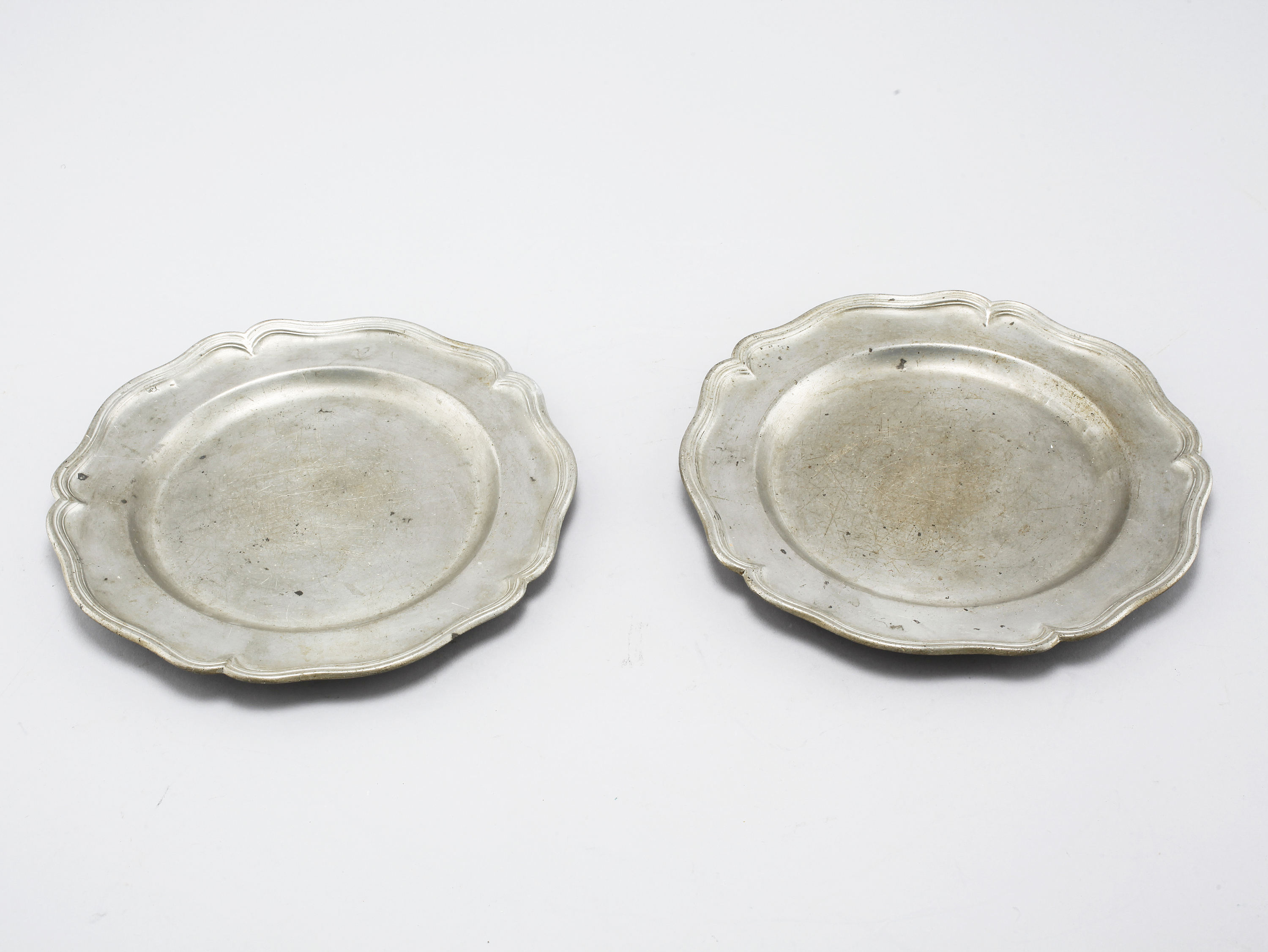 A pair of pewter dishes, made by Johan Gustaf Ryman in Stockholm 1778 ...