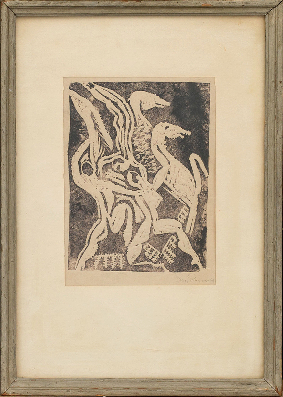 ISAAC GRÜNEWALD, woodcut. Signed. - Bukowskis