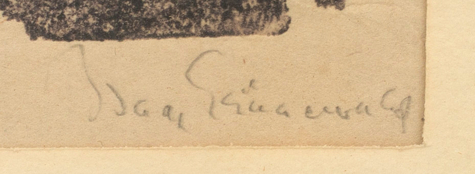 ISAAC GRÜNEWALD, woodcut. Signed. - Bukowskis