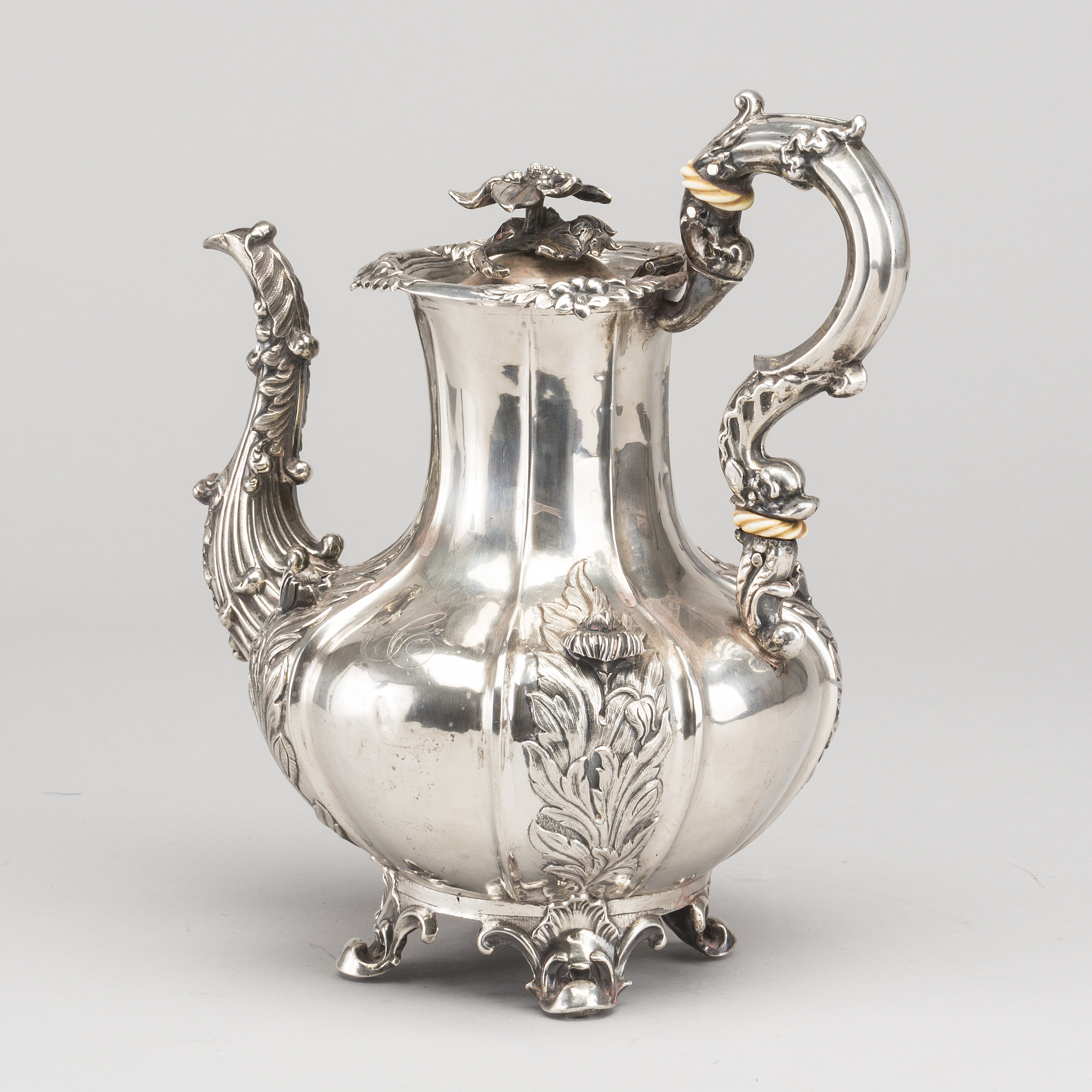 GUSTAF THEODOR FOLCKER, KAFFEKANNA, silver, Stockholm 1849. - Bukowskis