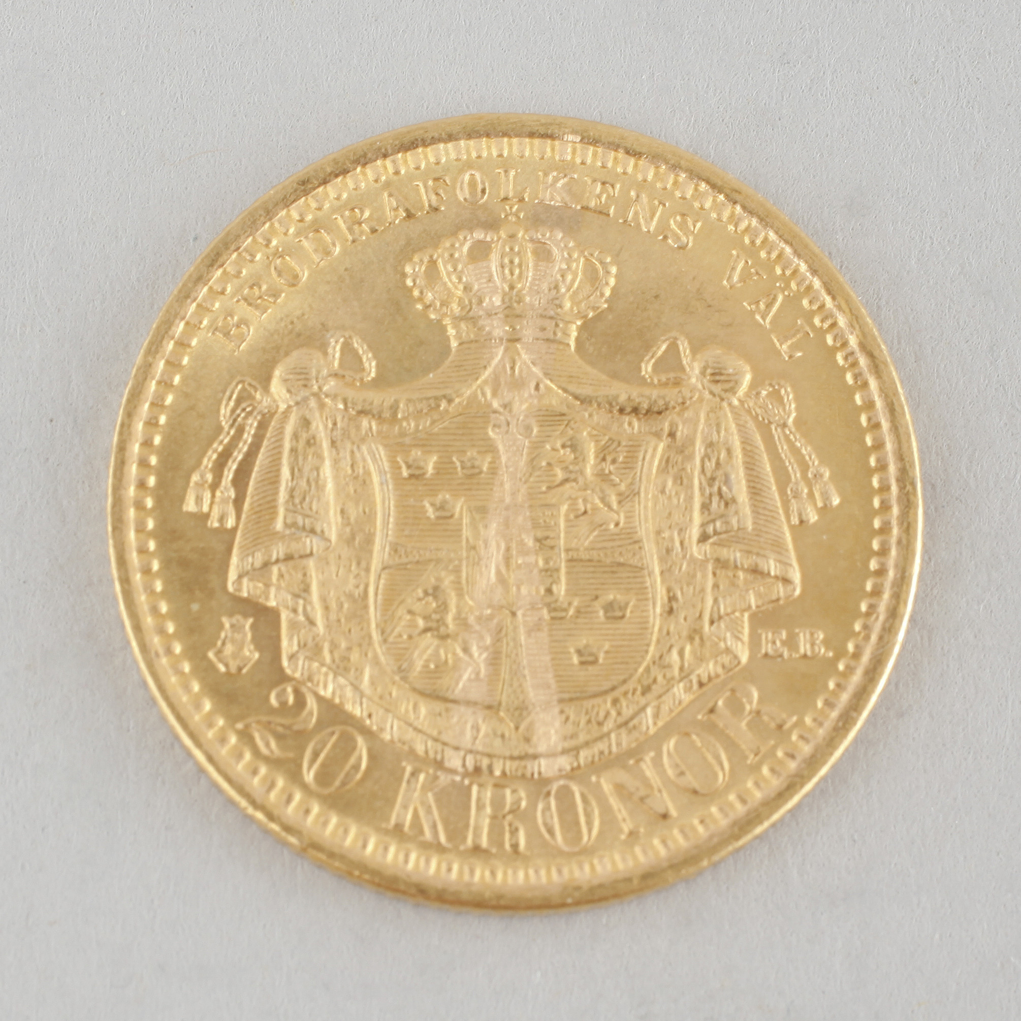 MYNT, guld, 20 kronor, Oscar II, 1901, vikt 8 g. - Bukowskis