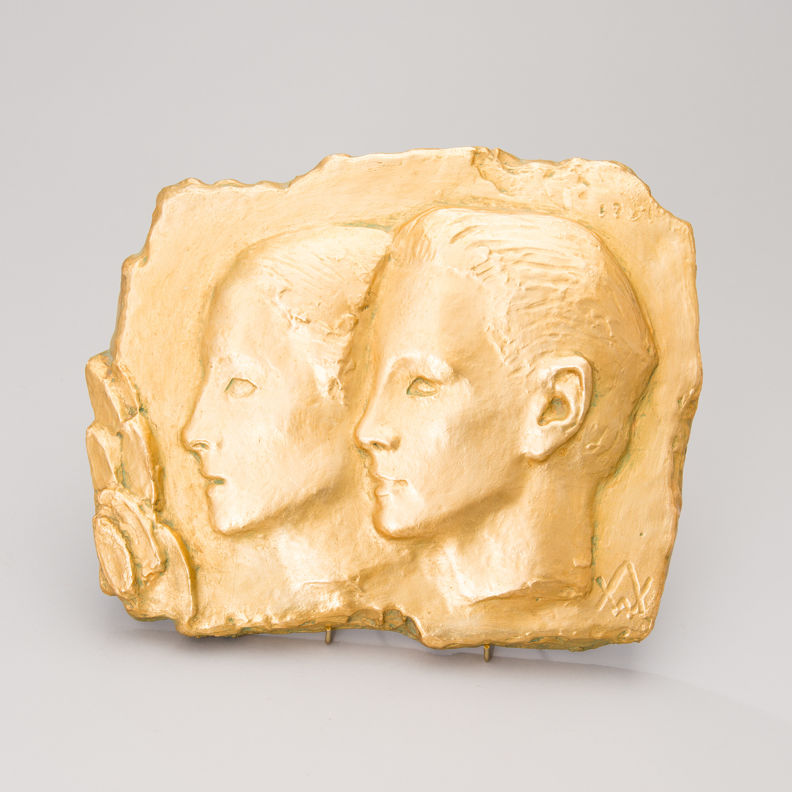 Gilded plaster relief, signed and dated 1951. - Bukowskis